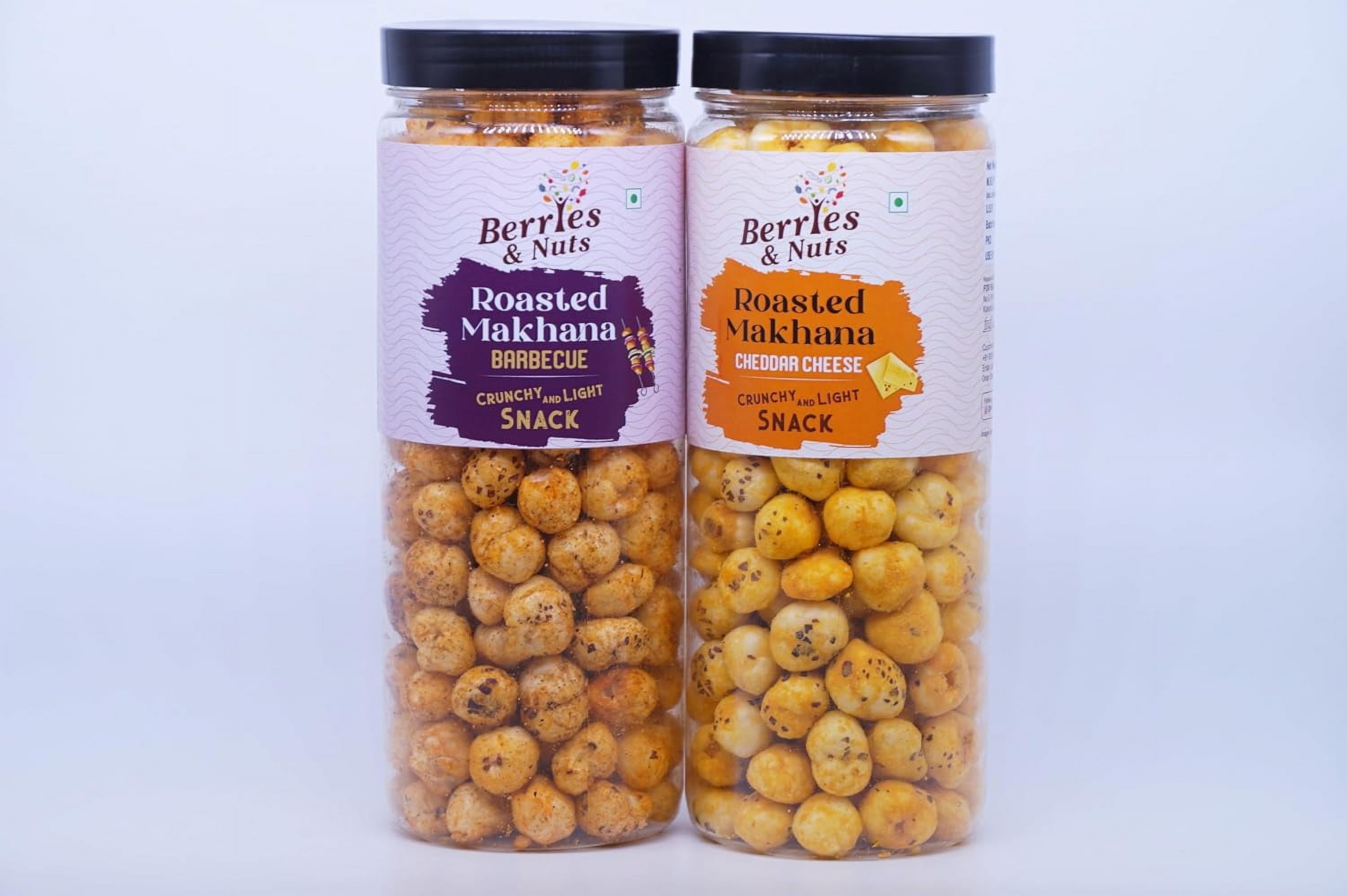 Premium Cheddar Cheese & Barbecue Flavored Roasted Makhana By Berries ...