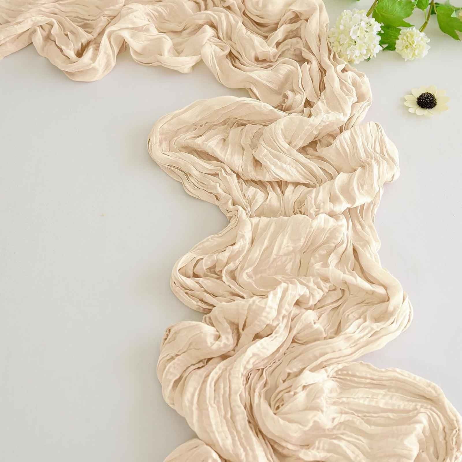 Premium Cheesecloth Tablecloth 90x400cm Soft Polyester Fabric for ...