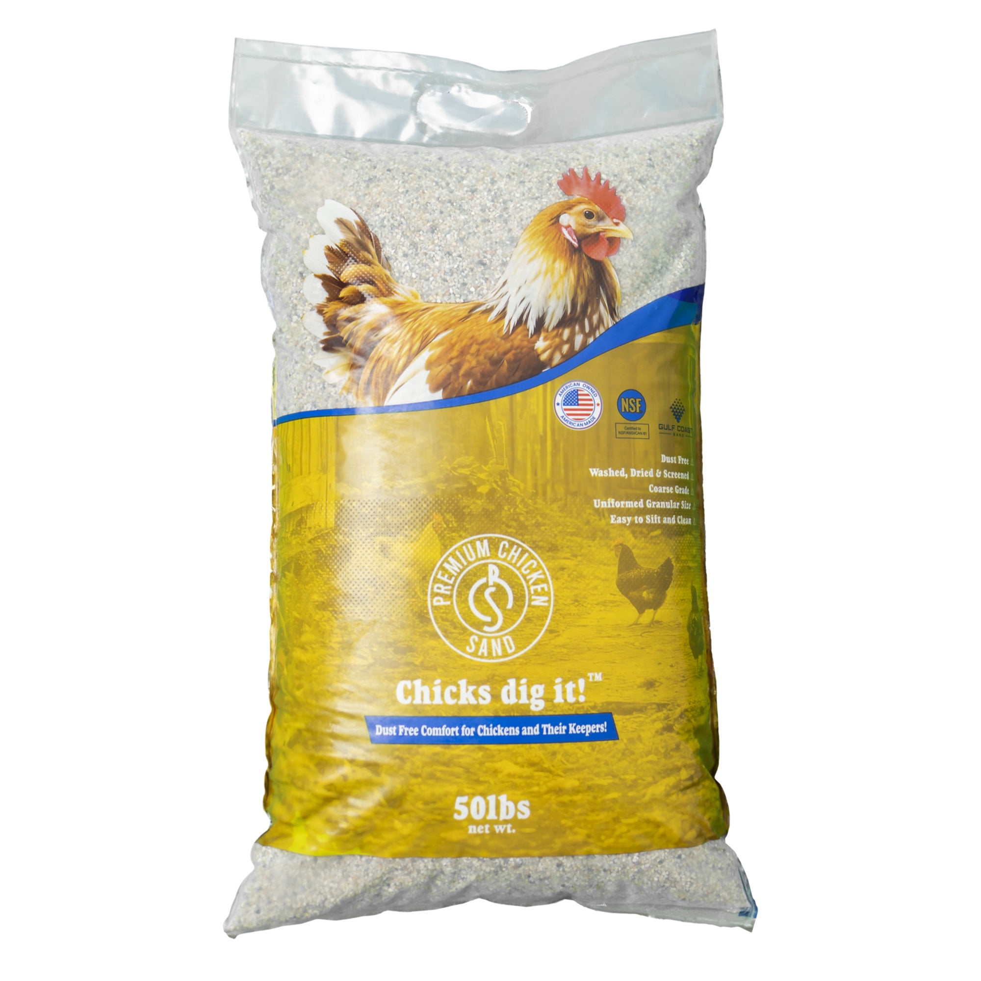 Premium Chicken Sand, Odor Eliminating Bedding for Chicken Coops, 50 Lb ...