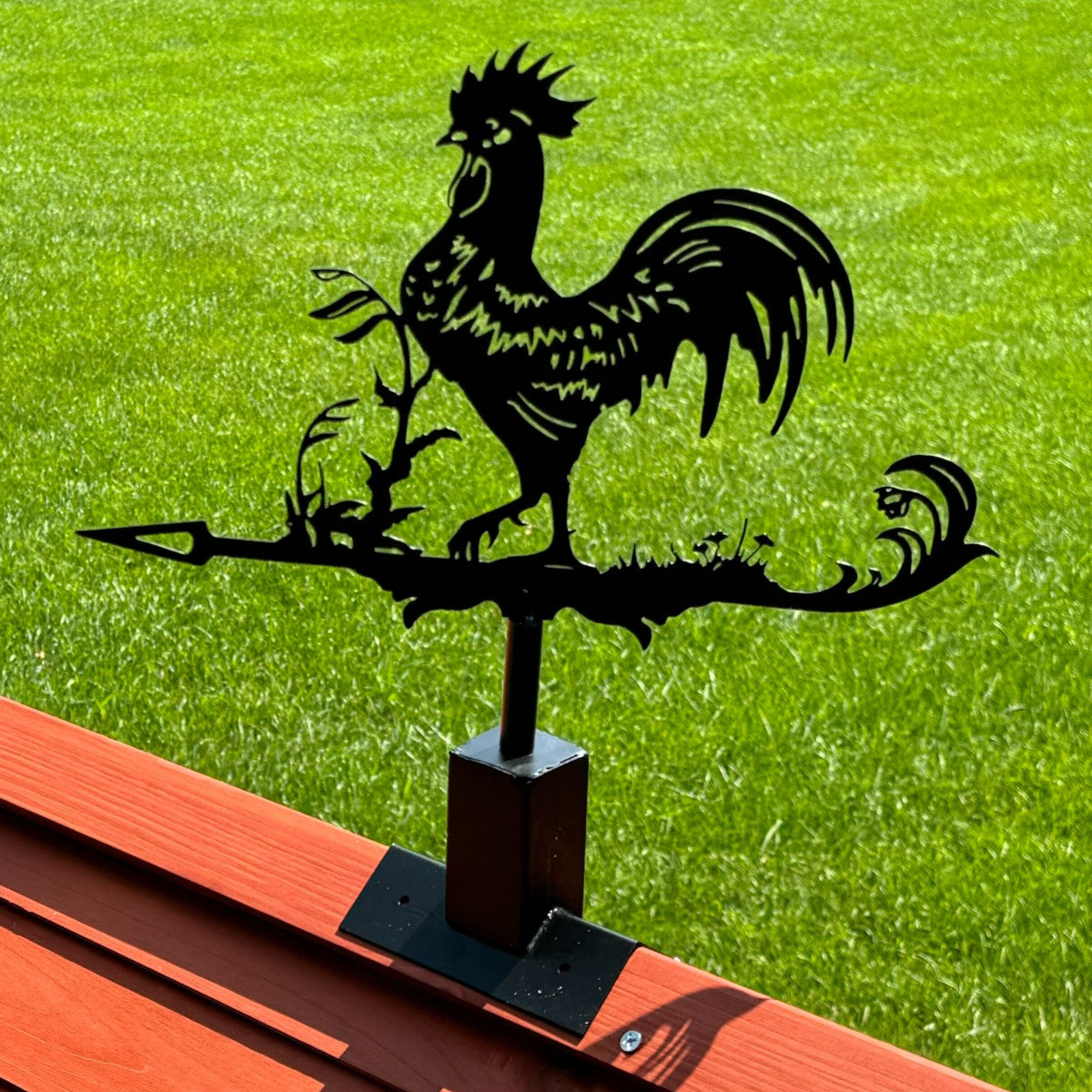 Big Chicken Co. Premium Chicken Weathervane, 13 inches Black Steel with ...