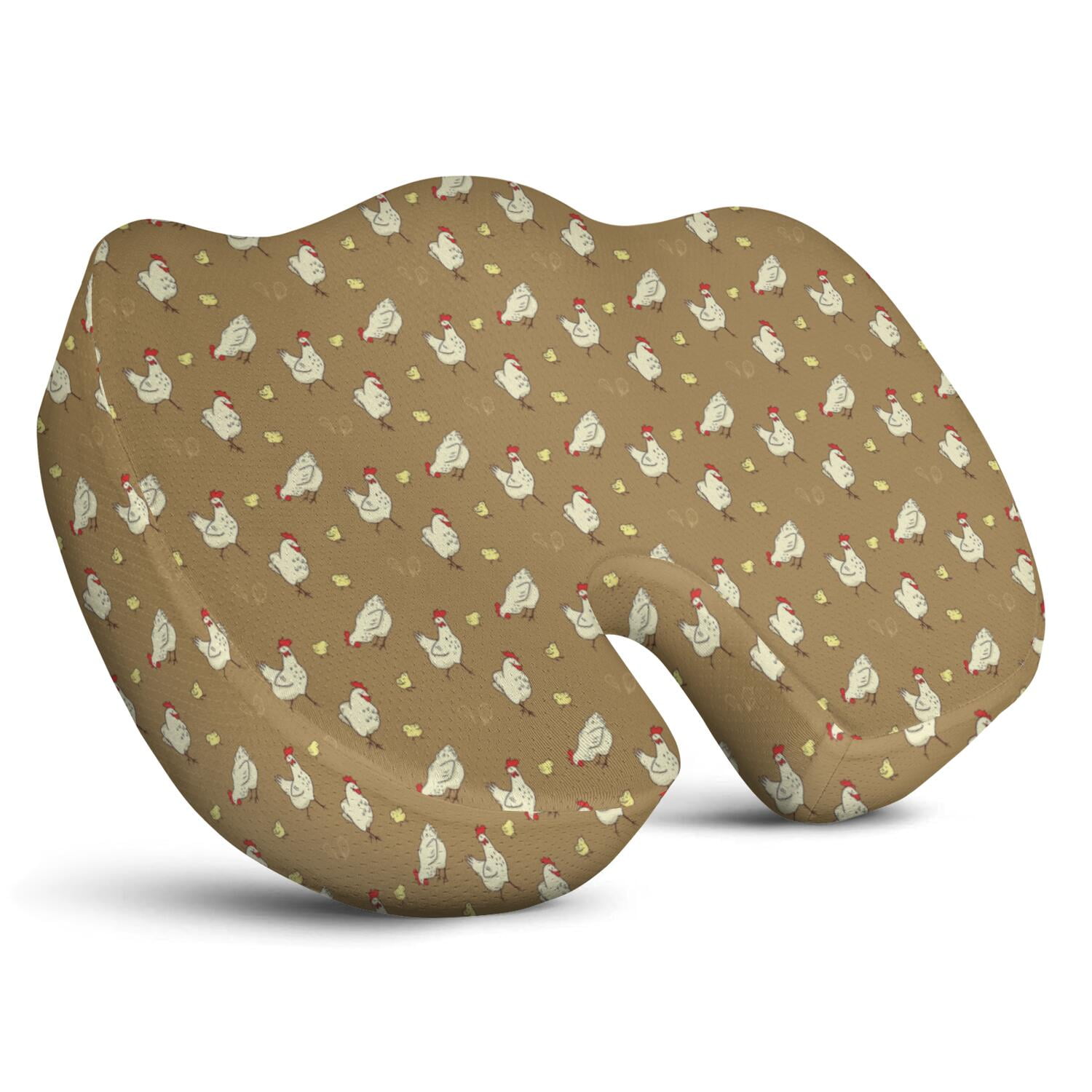 Premium Chickens Pattern Memory Foam Seat Cushion Ergonomic Chair Pad ...