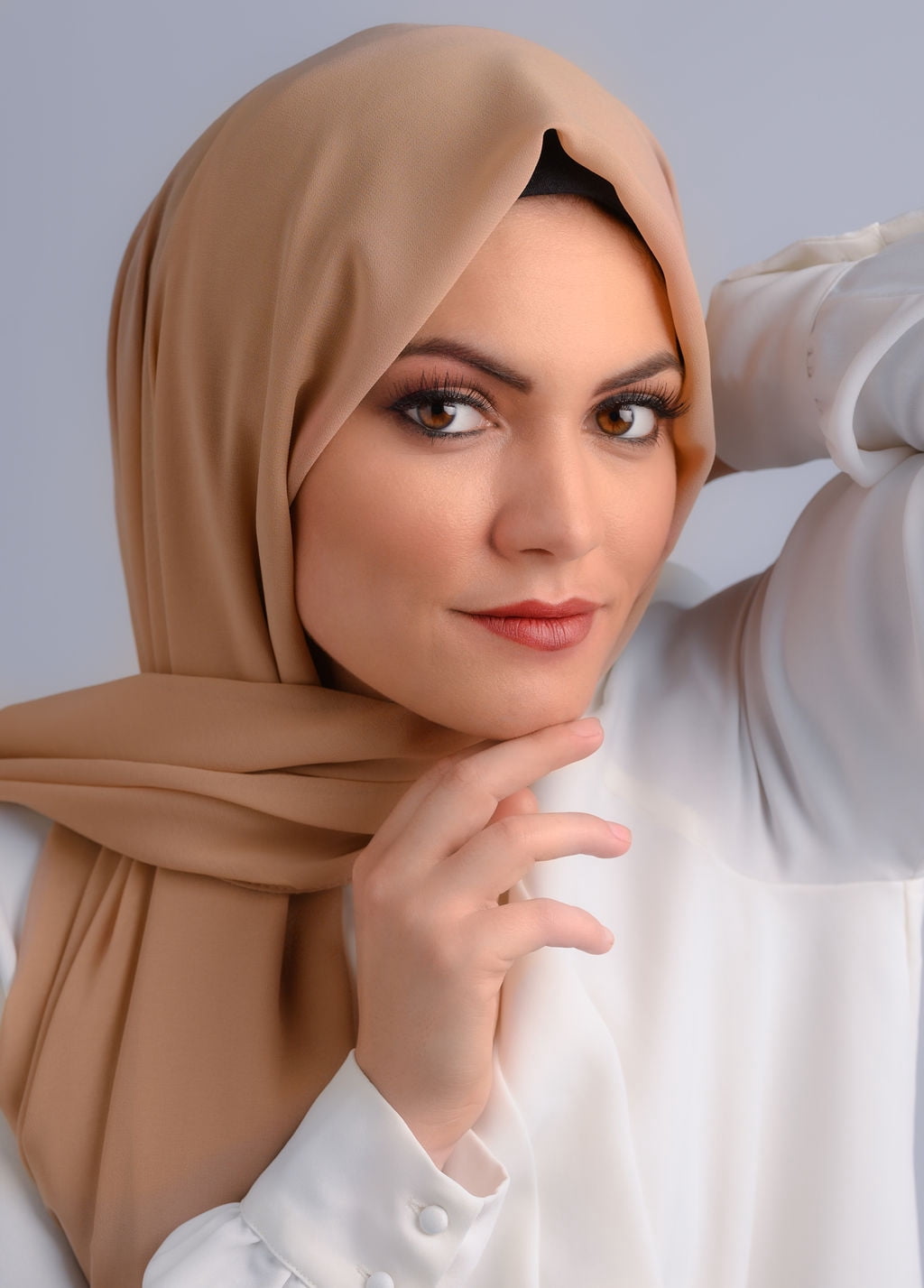 Premium Chiffon Hijab - Tan - Walmart.com
