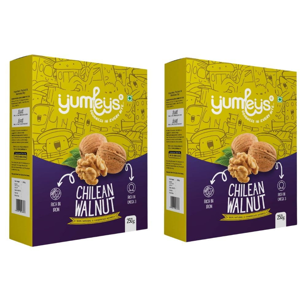 Premium Chilean Walnut Kernels By Yumleys 500gm, (250gm * Pack Of 2 ...