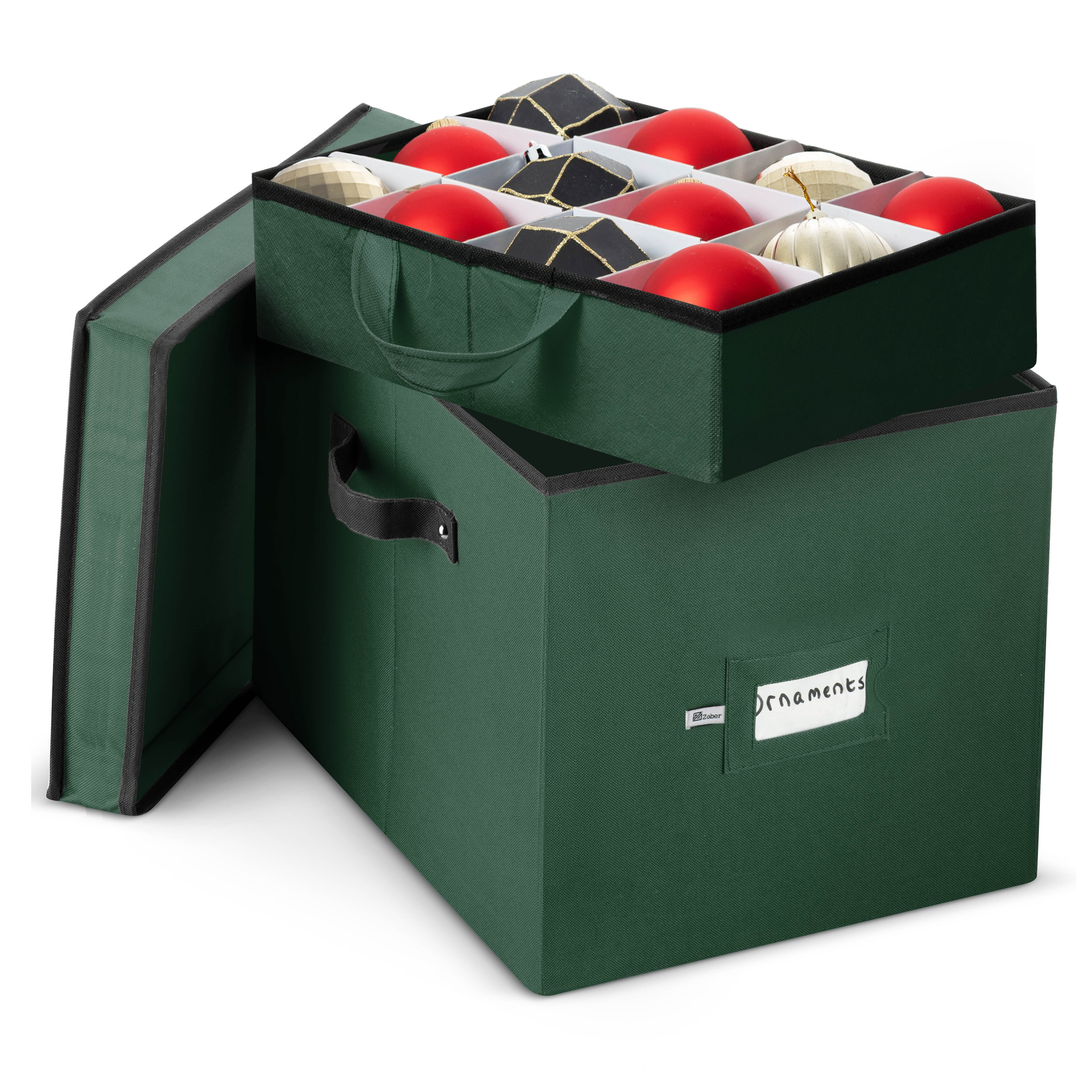 Premium Christmas Ornament Storage Box for Large Ornaments with Trays ...