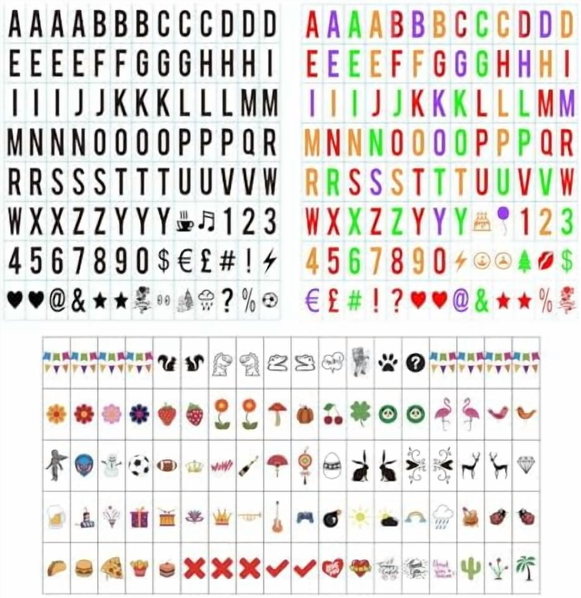 Premium Cinematic Lightbox Letter Set - 293 Pieces (104 Black + 104 ...