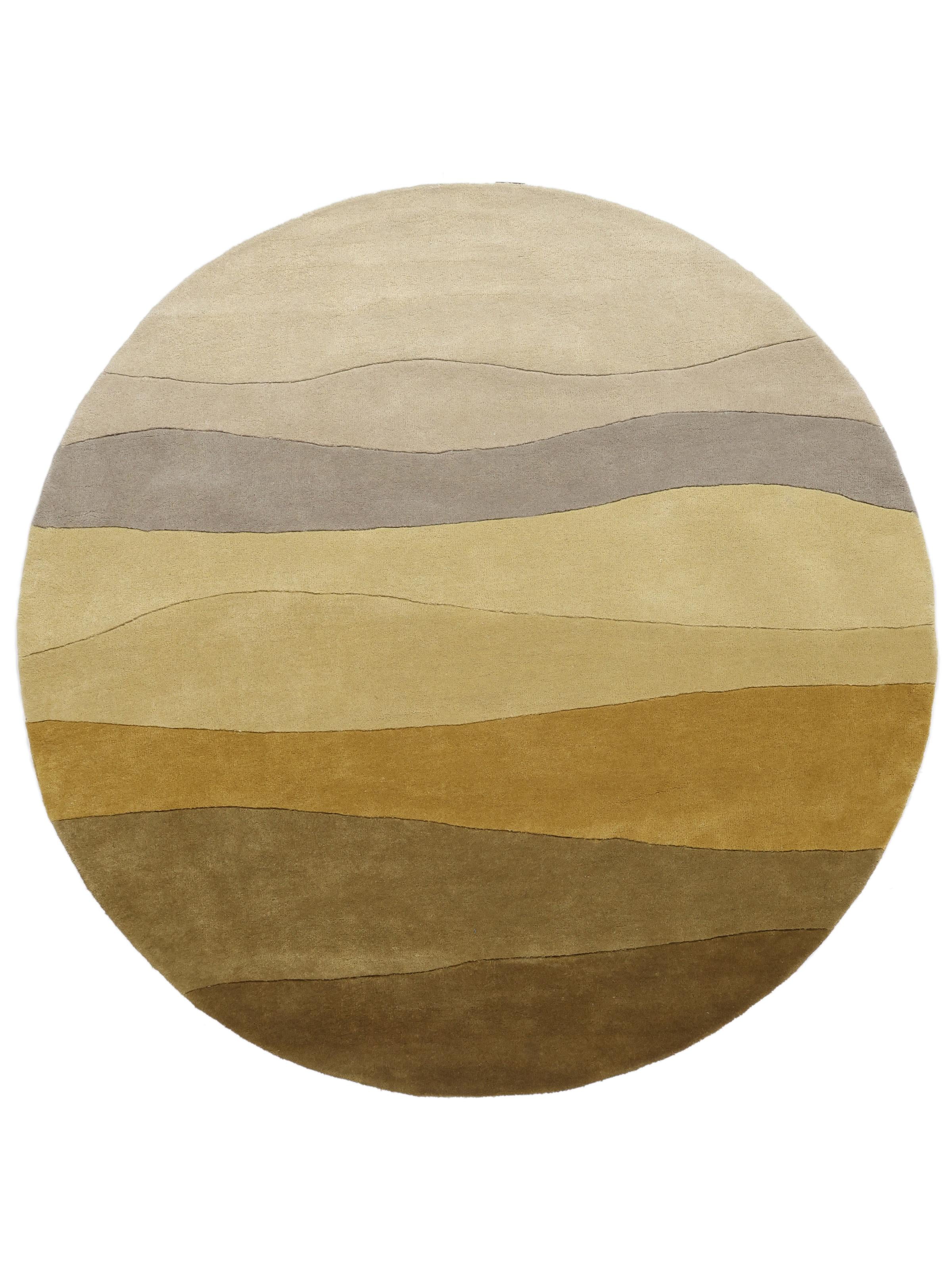 Premium Circular Hand Tufted Rug with Solid Patterns made with 100% ...