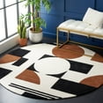 Premium Circular Handmade Rug With Geometrical Patterns Made with 100% ...