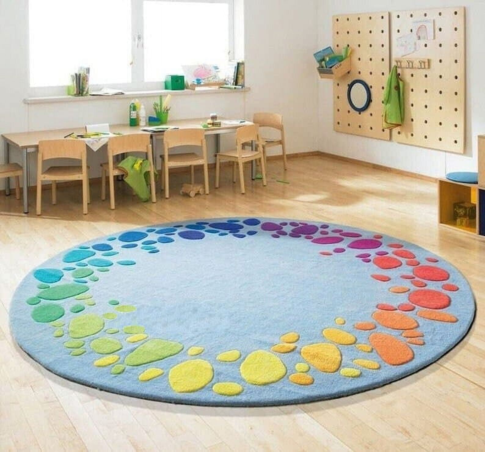 Premium Circular Rug with Big Dotted Design made with 100% Wool Best ...