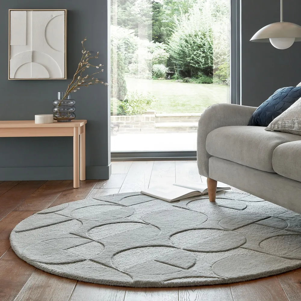 Premium Circular, Tufted Rug with Circular Design made with 100% New ...