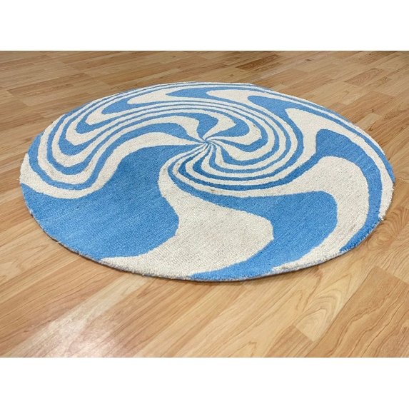 Premium Circular Tufted Rug with Linear Pattern made with High Quality ...