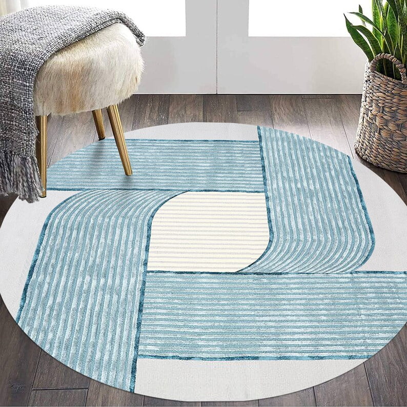 Premium, Circular Tufted Rug with Linear Patterns made with premium ...