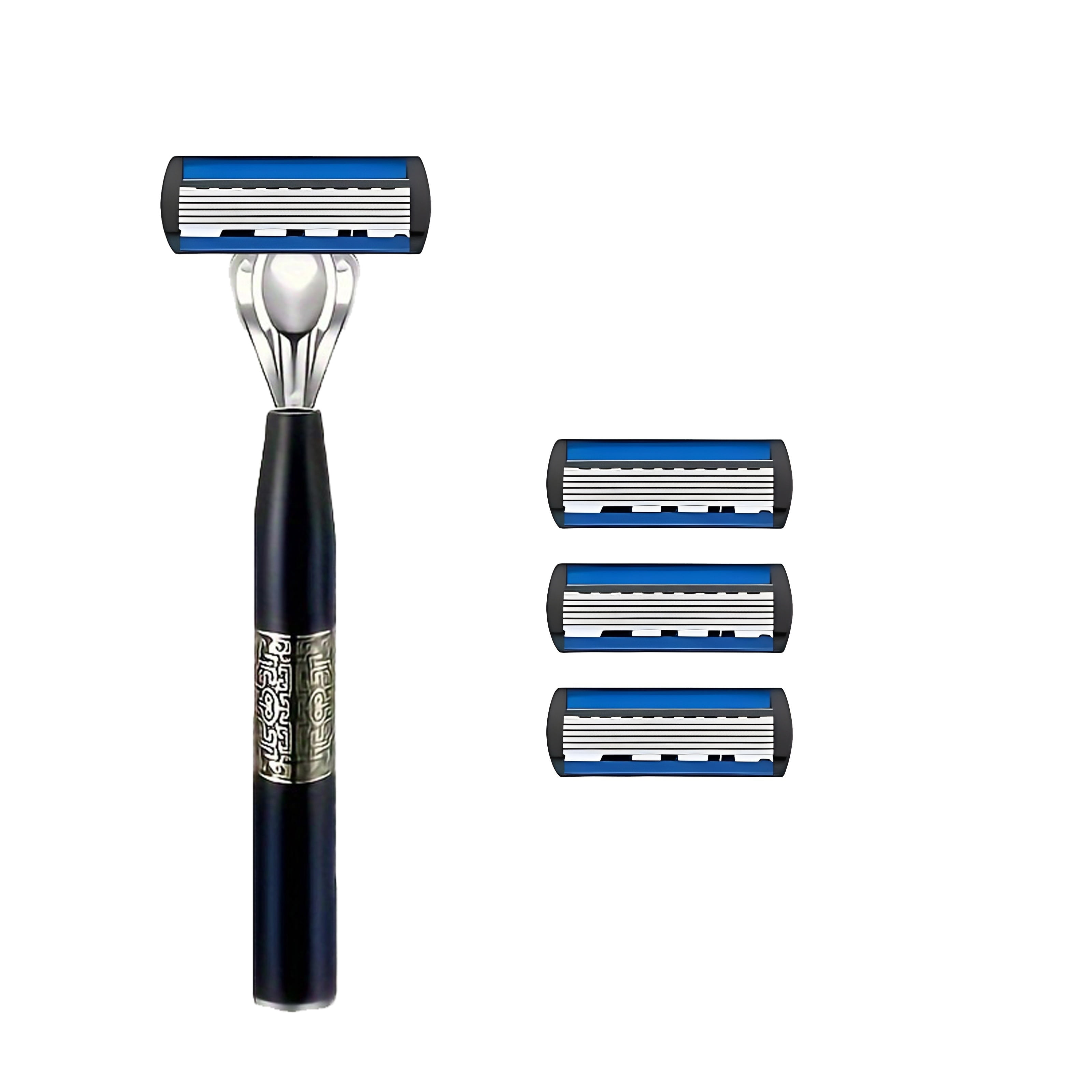 Premium Classic Mens Razor - 6-Blade System for Ultra-Smooth Shave, Non ...