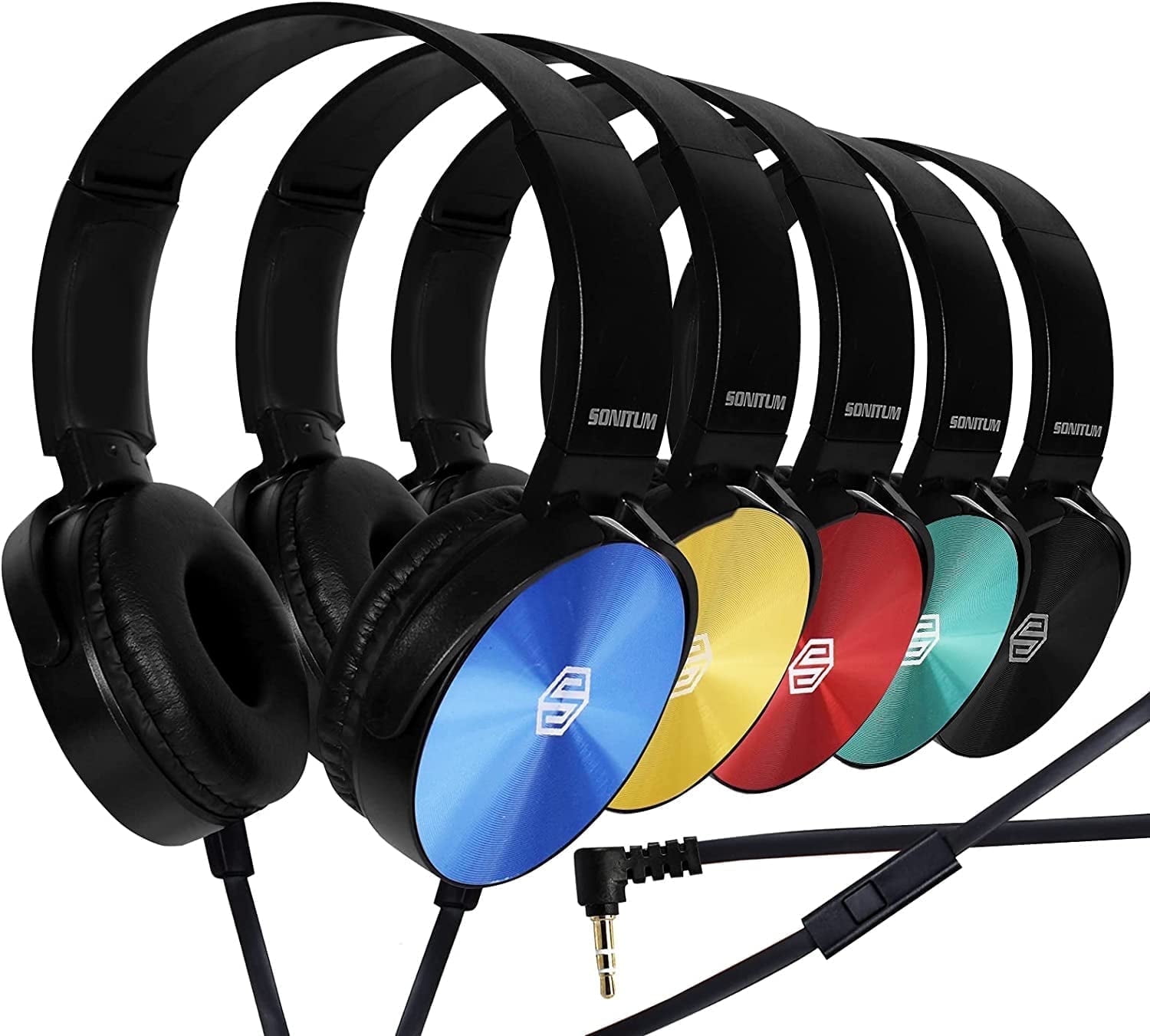 Premium Classroom Headphone (5 Pack) - Kids Wired Earphones with Mic ...