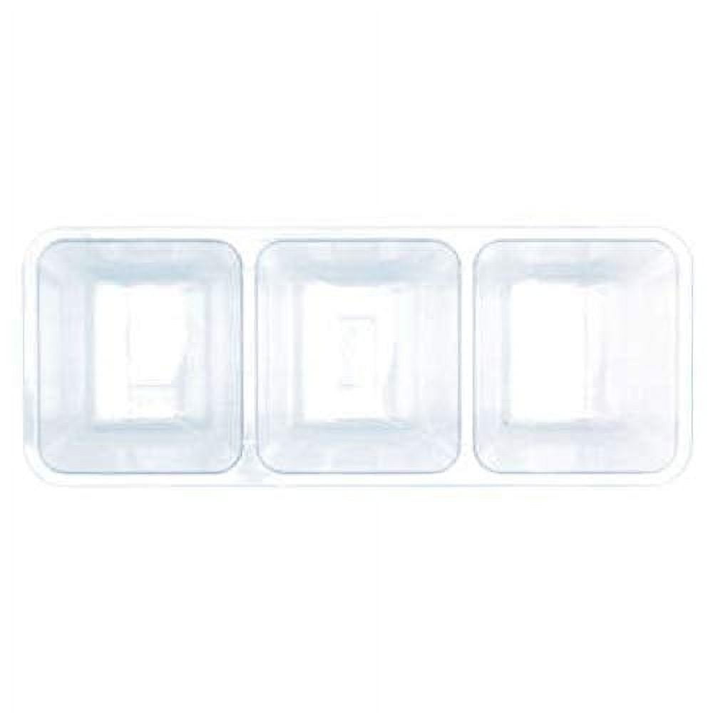 Premium Clear 3-Section Plastic Serving Tray - (1 Pc) - Elegant ...
