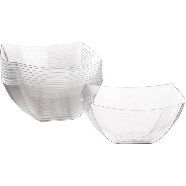 Premium Clear Fluted Plastic Serving Bowls - 10 oz. (Pack of 10 ...