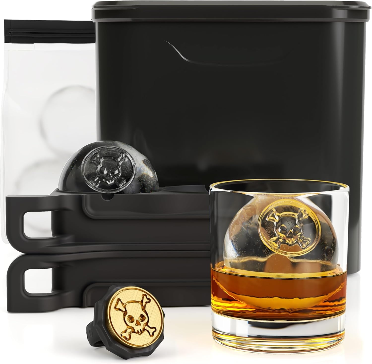 Premium Clear Ice Ball Making Mold - Large 2.4 Inch Crystal Clear Ice ...