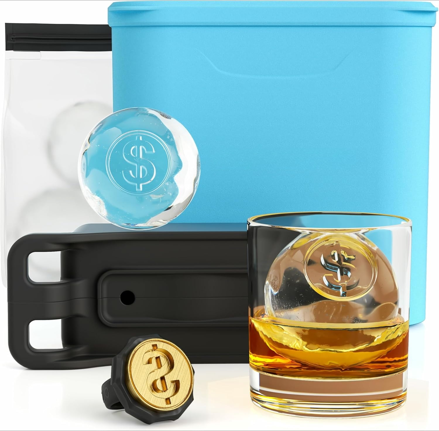 Premium Clear Ice Ball Making Mold - Large 2.4 Inch Crystal Clear Ice ...