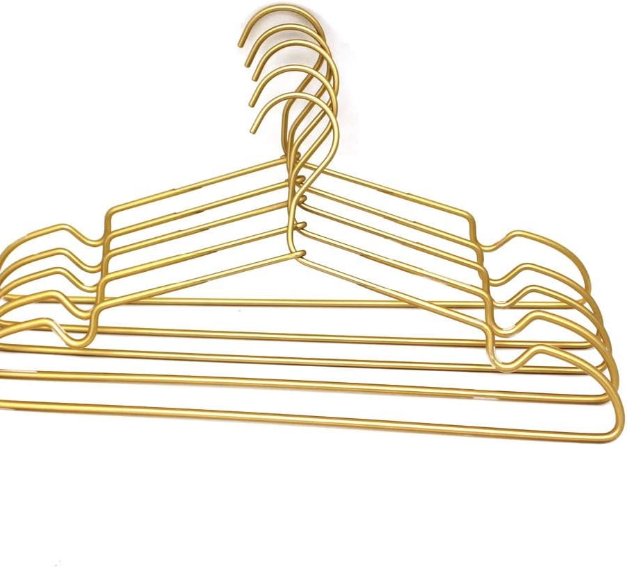 Premium Clothes Hangers Metal Gold Coat Hangers Non Slip Hook Laundry ...