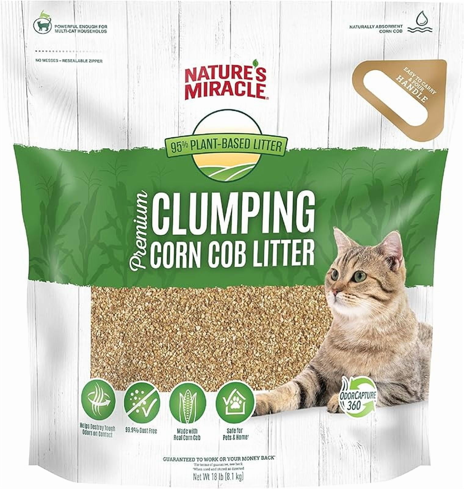 Premium Clumping Corn Cob Litter, Tough Odor Bio-Enzymatic Formula ...