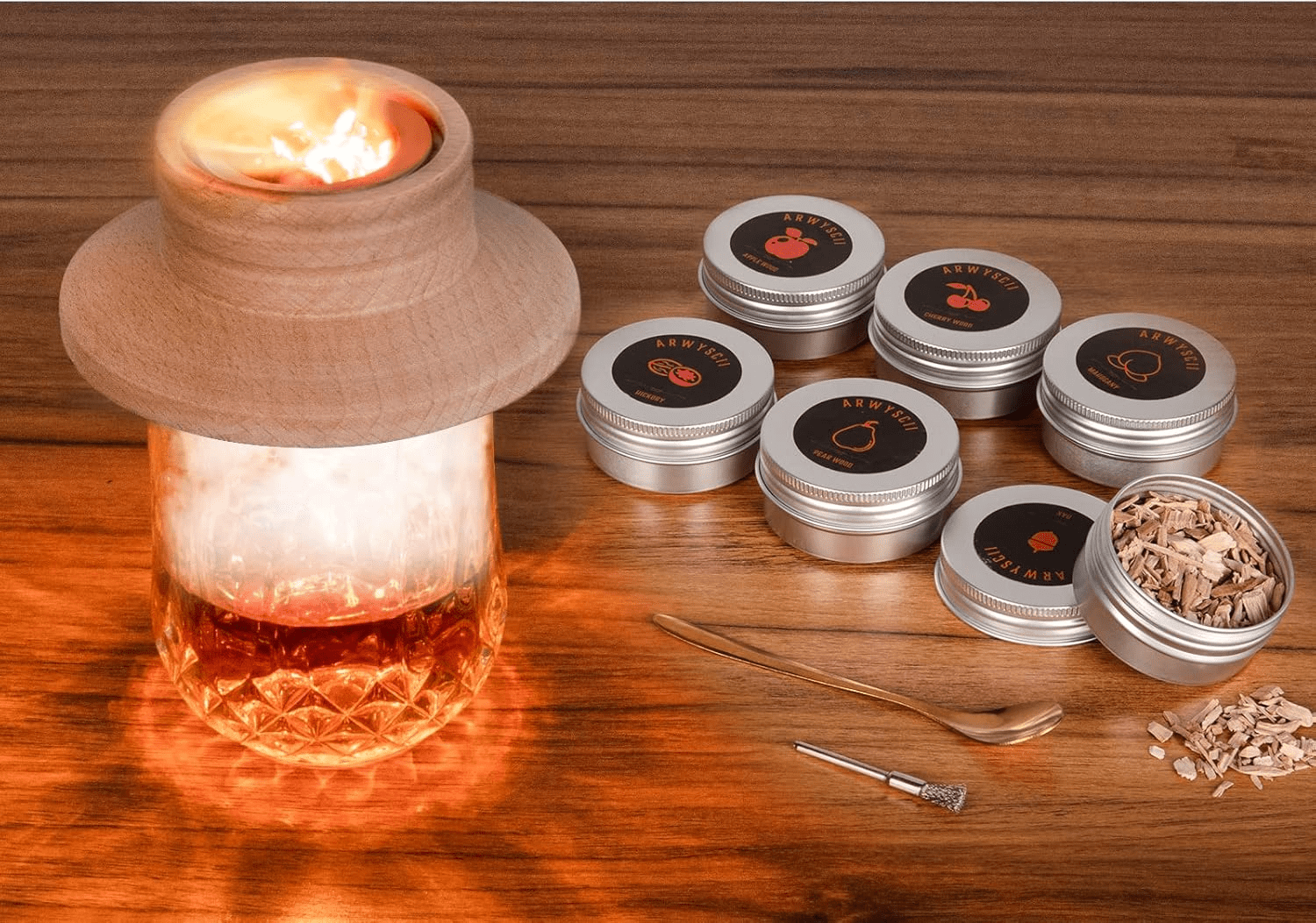Premium Cocktail Smoker Kit with 6 Wood Smoking Chip Flavors - Perfect ...
