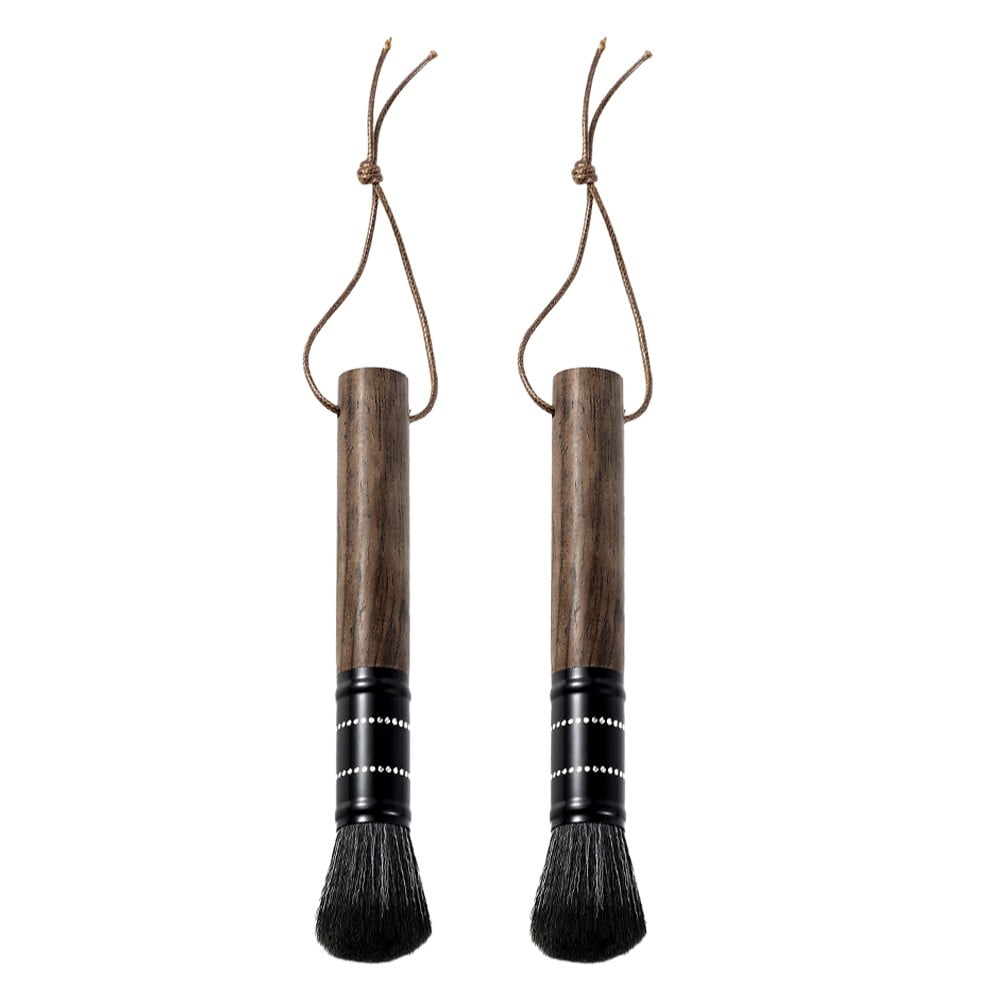 Premium Coffee Grinder Cleaning Brush Set 2pc Walnut Handle Brushes for ...