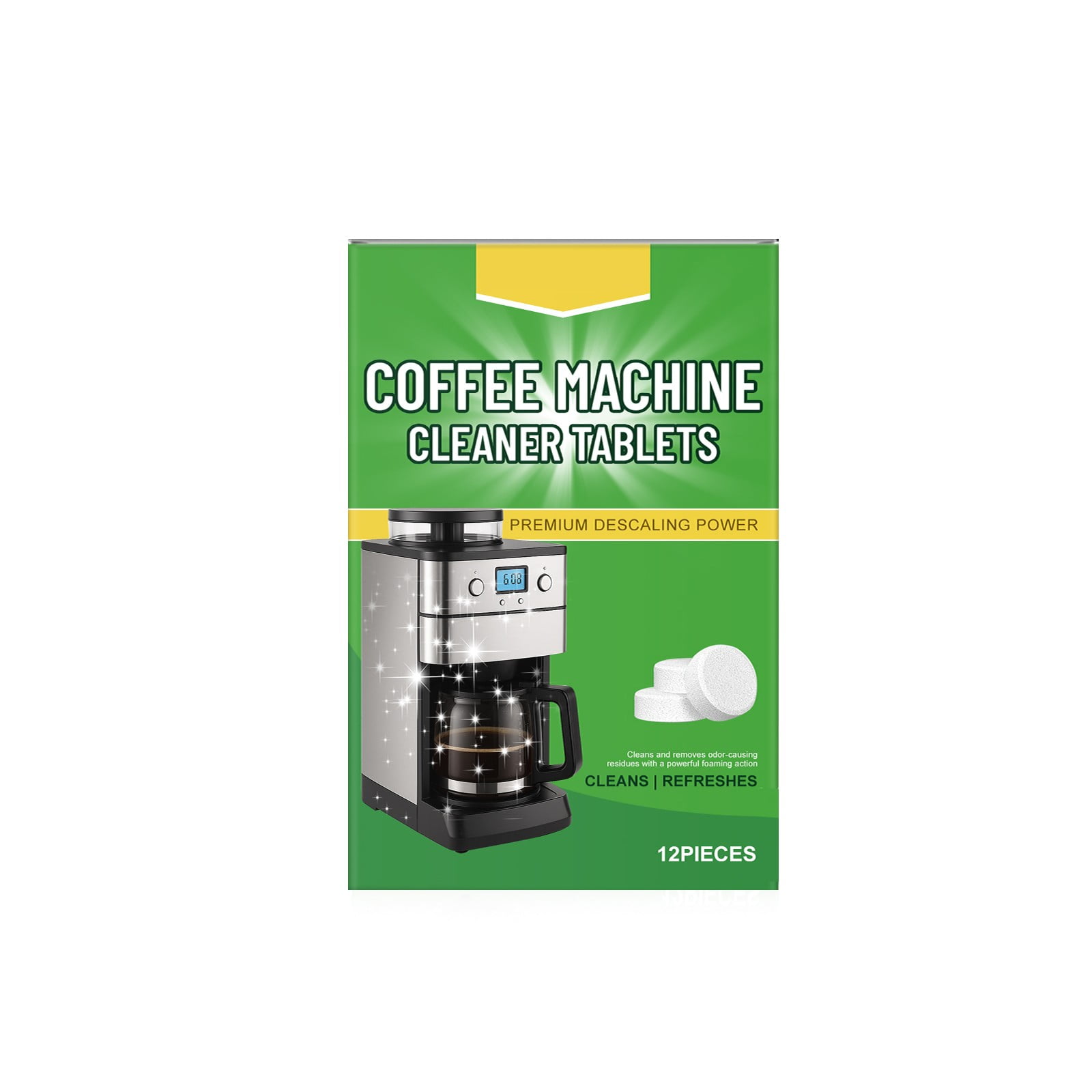 Premium Coffee Machine Cleaner Tablets 12 Pack for Descaling ...