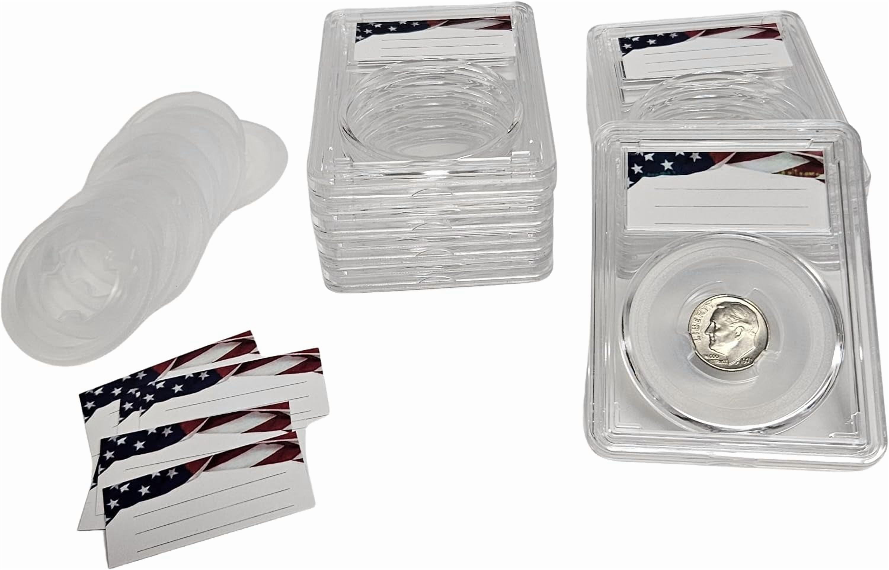 Premium Coin Slab Holder with 18mm Translucent Sizing Ring for US Dimes ...