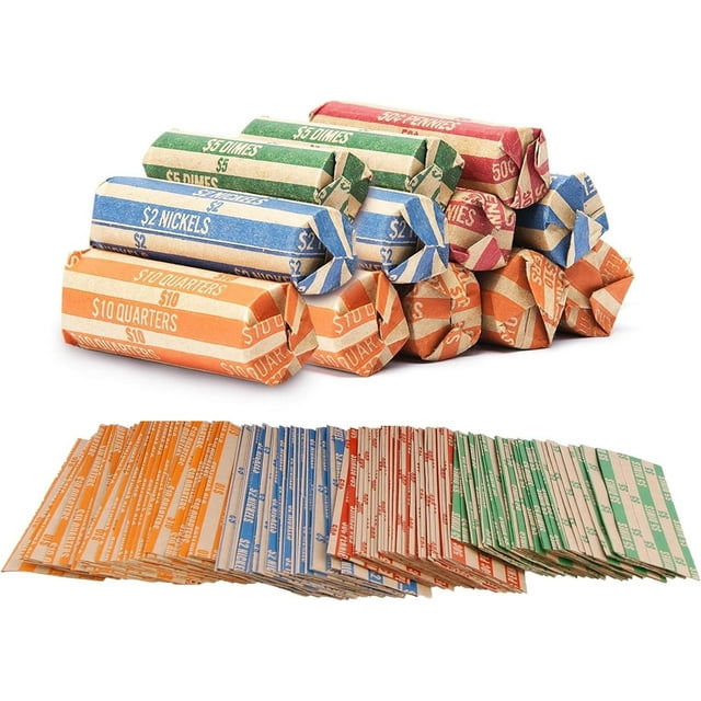 Premium Coin Wrappers for All Coins,Happon Coin Roll Wrappers, 150 Pcs ...