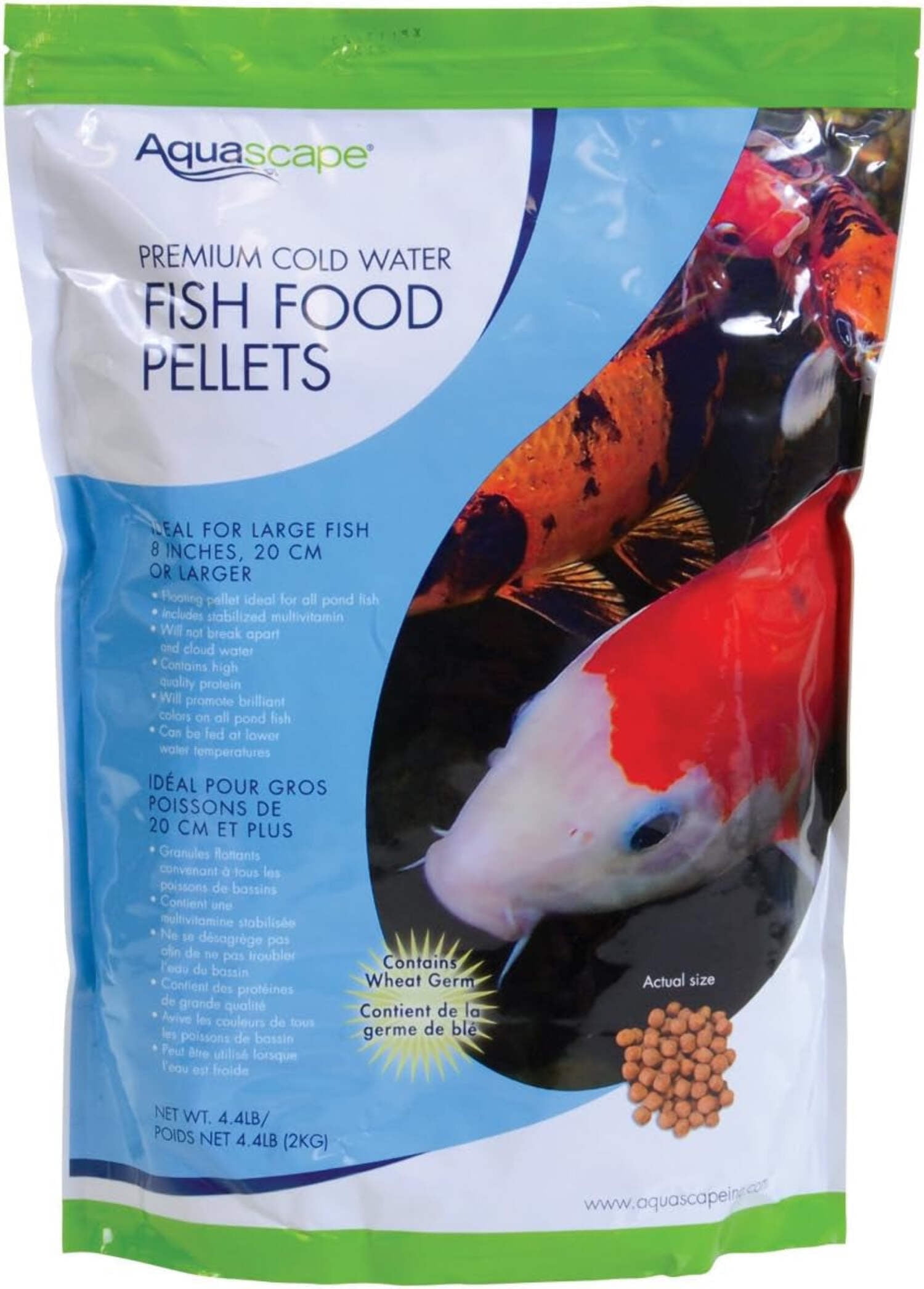 Premium Cold Water Fish Food Pellets for Large Koi and Pond Fish, Large ...