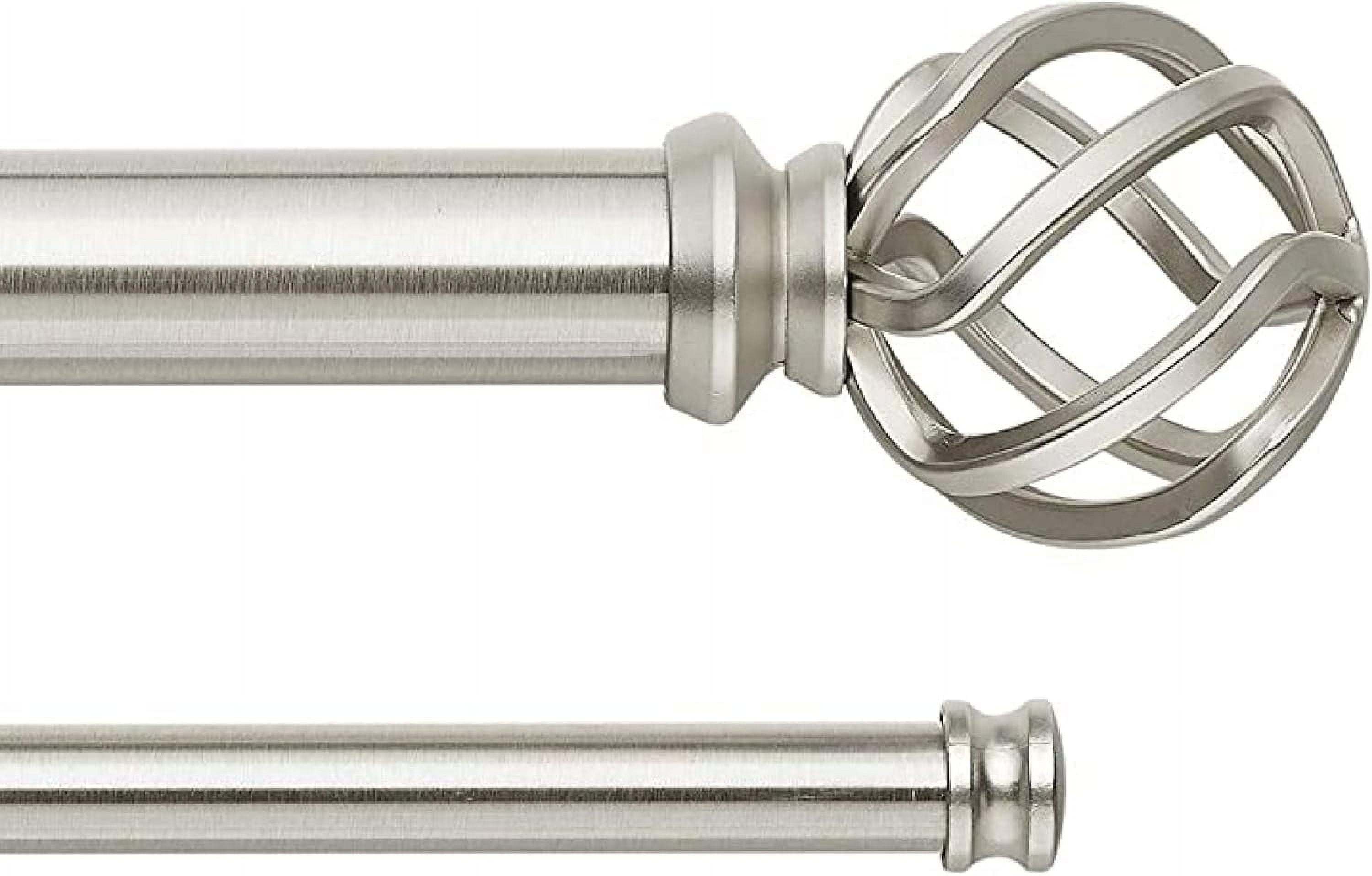 Premium Collection Double Curtain Rod Set with Birdcage Finials - to in ...