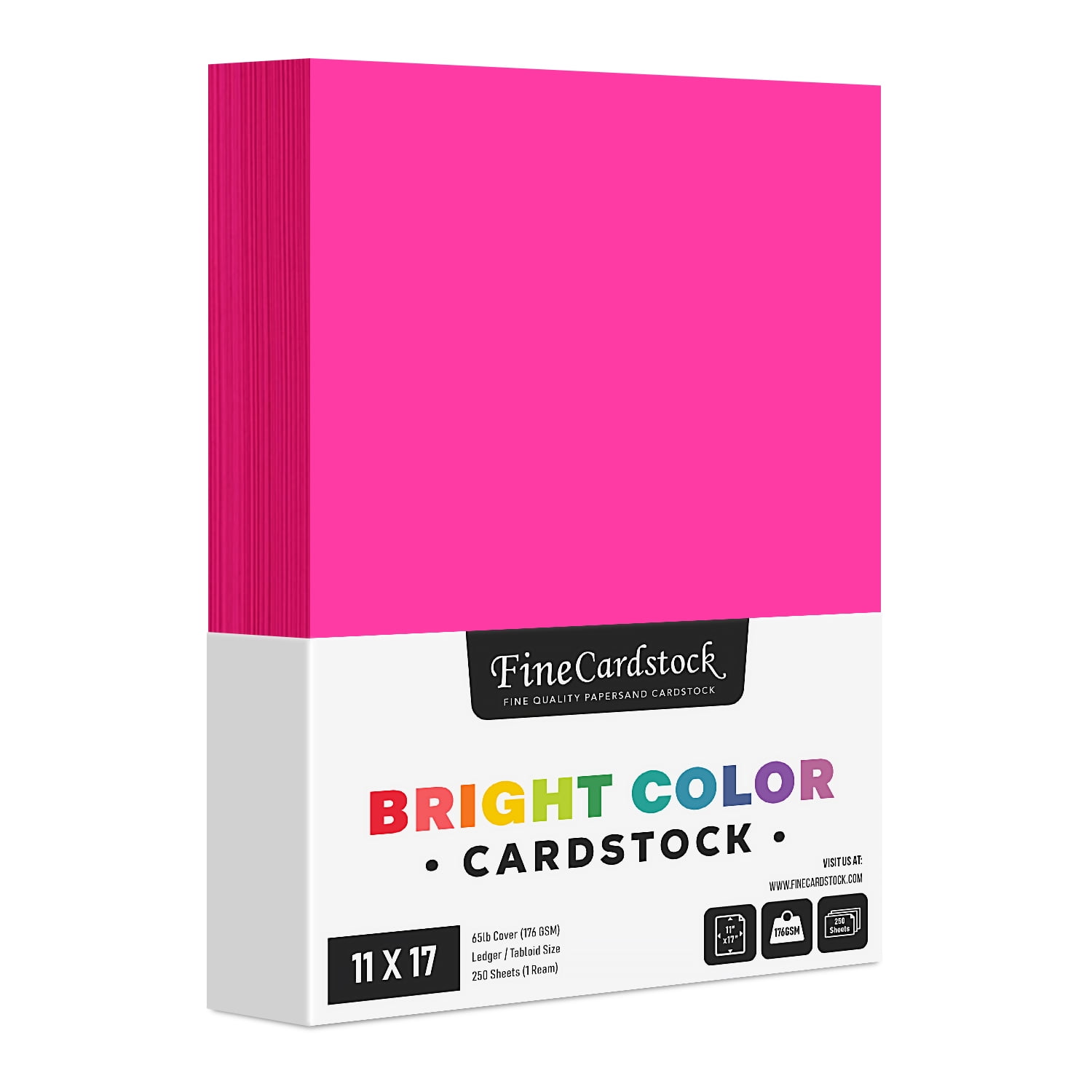 Premium Color Card Stock Paper - 65 Lb Cover Cardstock - 250 Sheets per ...