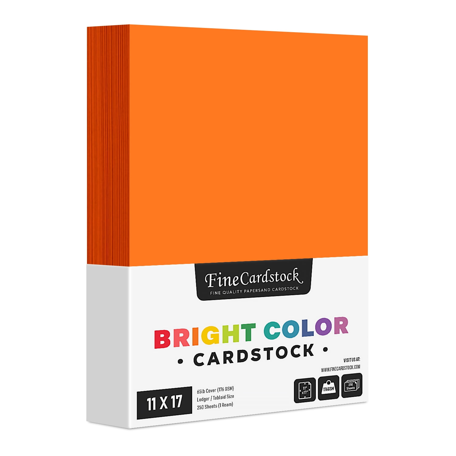 Premium Color Card Stock Paper - 65 Lb Cover Cardstock - 250 Sheets per ...