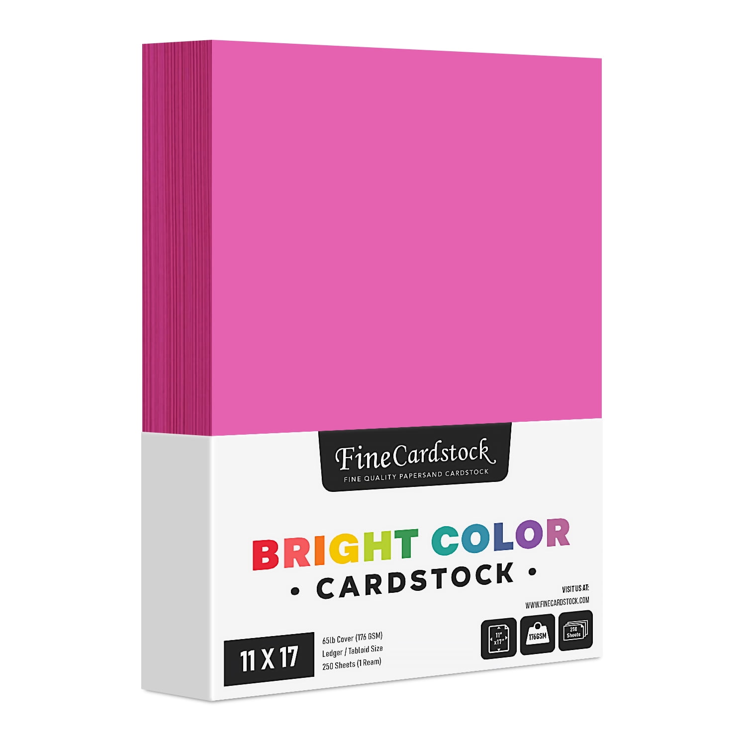 Premium Color Card Stock Paper - 65 Lb Cover Cardstock - 250 Sheets per ...