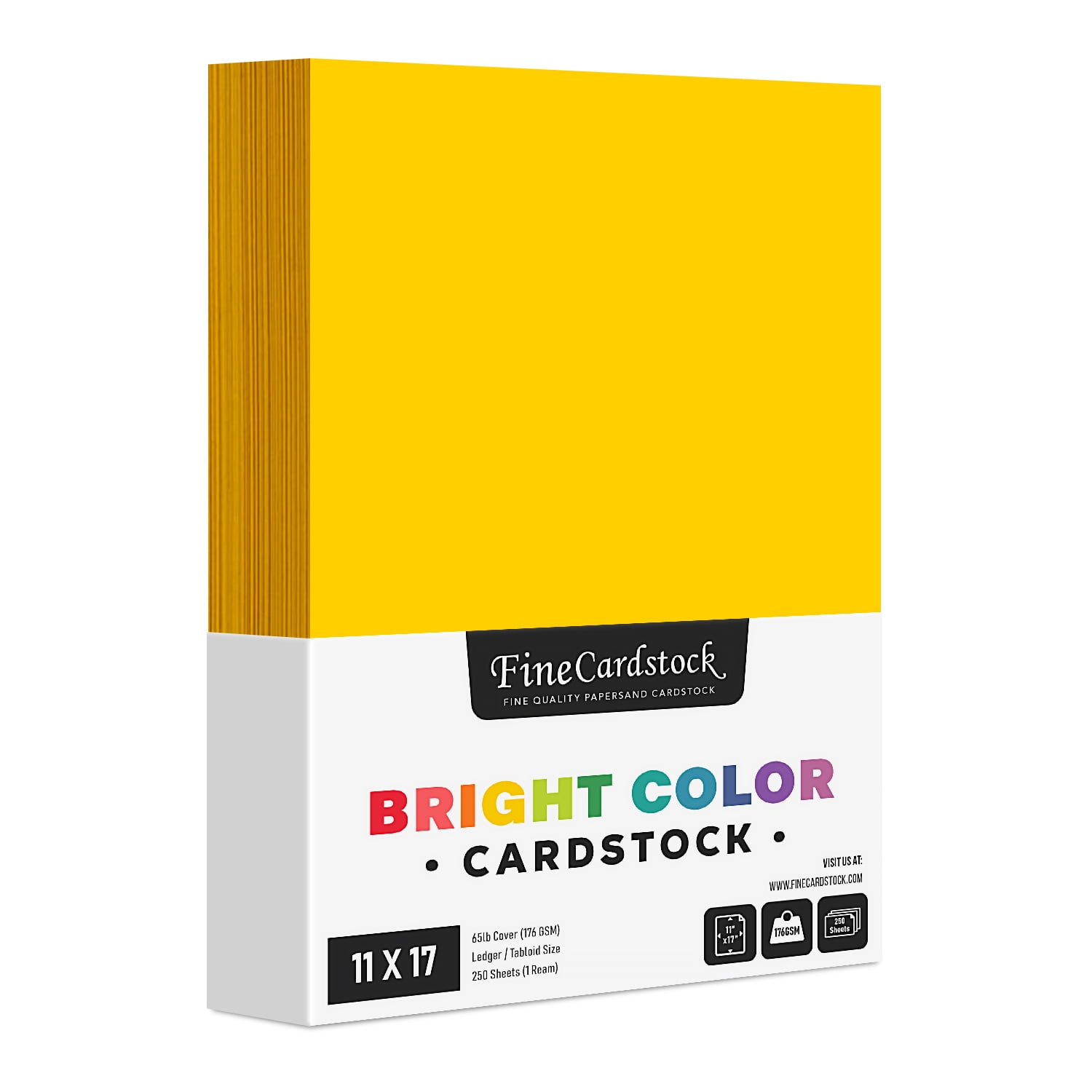 Premium Color Card Stock Paper - 65 Lb Cover Cardstock - 250 Sheets per ...