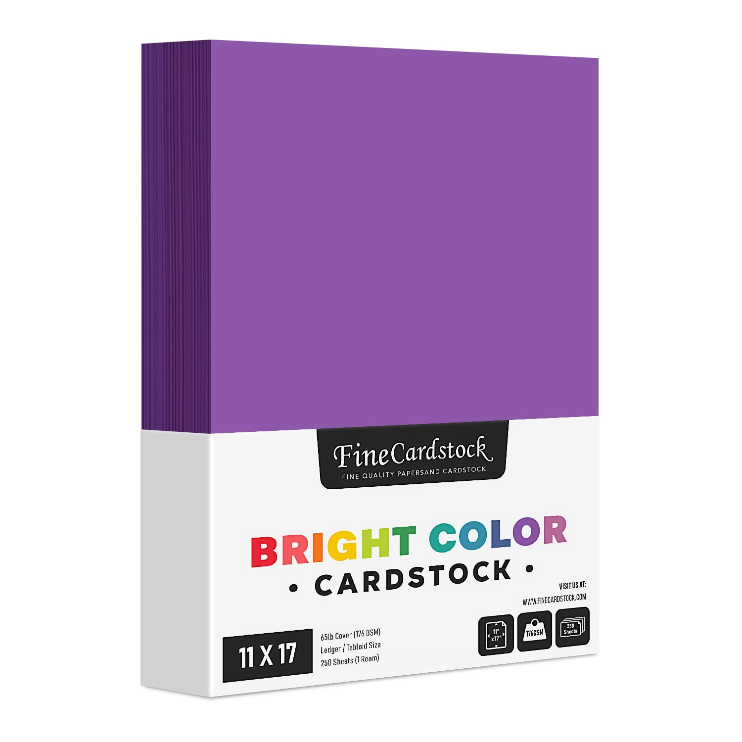 Premium Color Card Stock Paper - 65 Lb Cover Cardstock - 250 Sheets per ...