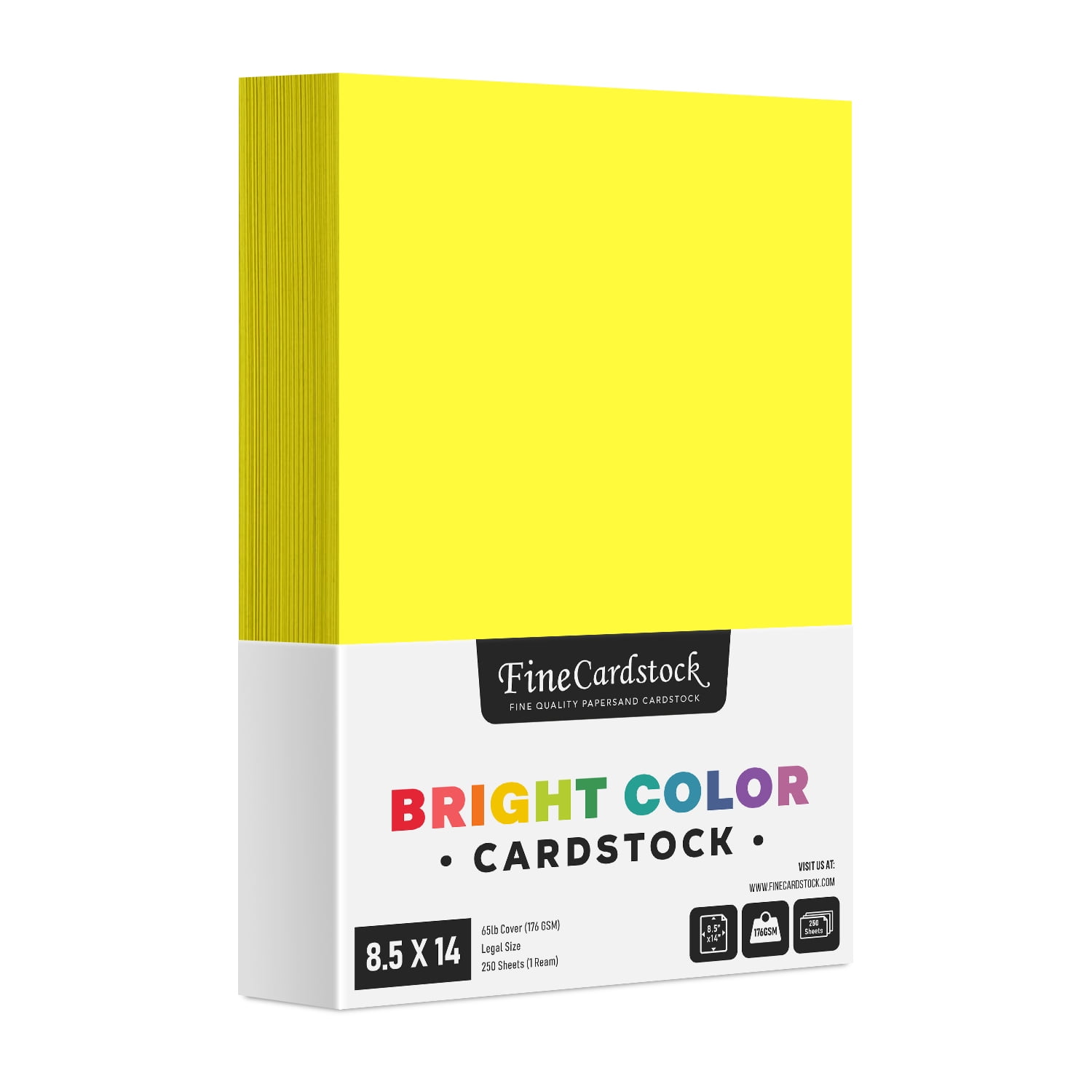 Premium Color Card Stock Paper - 65 Lb Cover Cardstock - 250 Sheets per ...