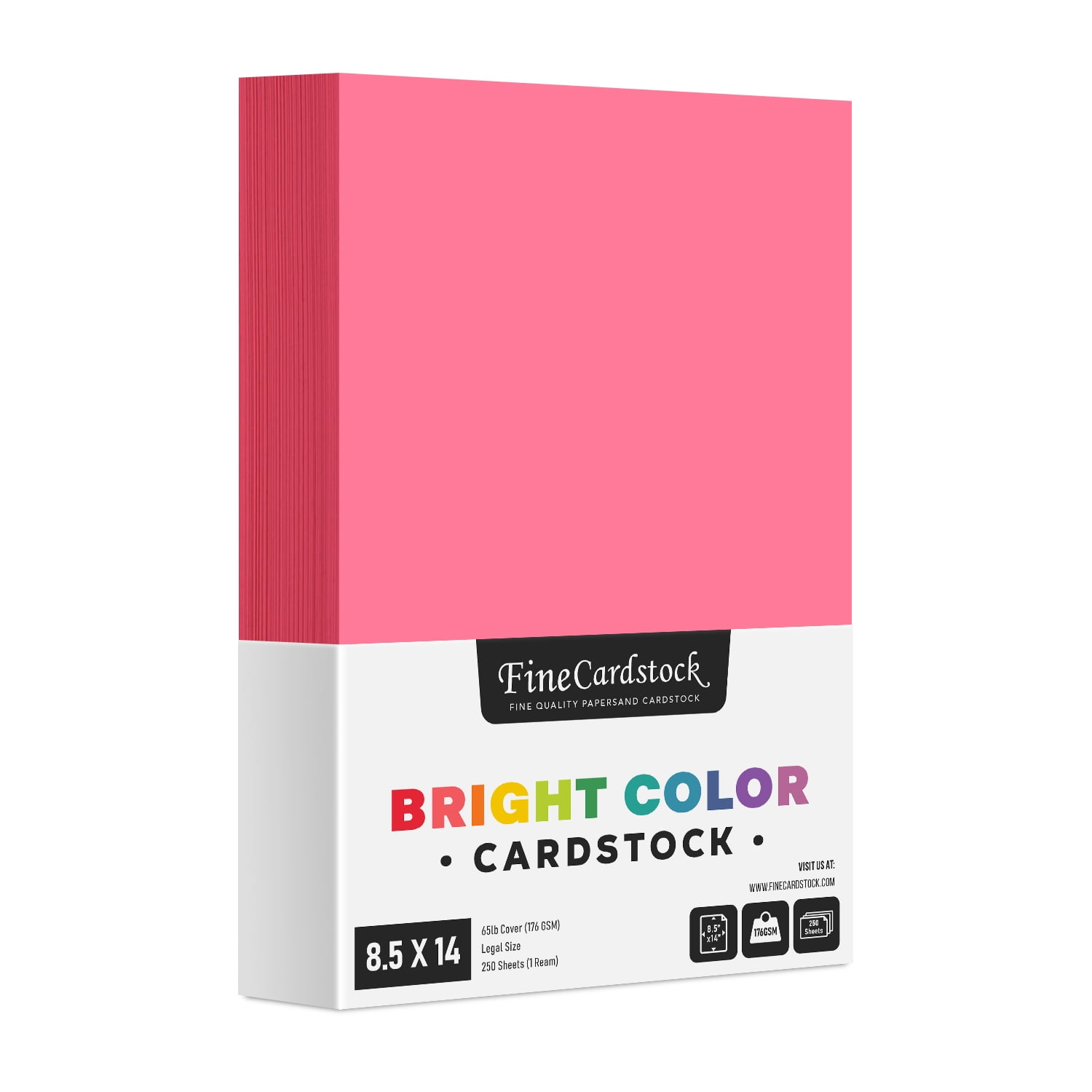 Premium Color Card Stock Paper - 65 Lb Cover Cardstock - 250 Sheets per ...