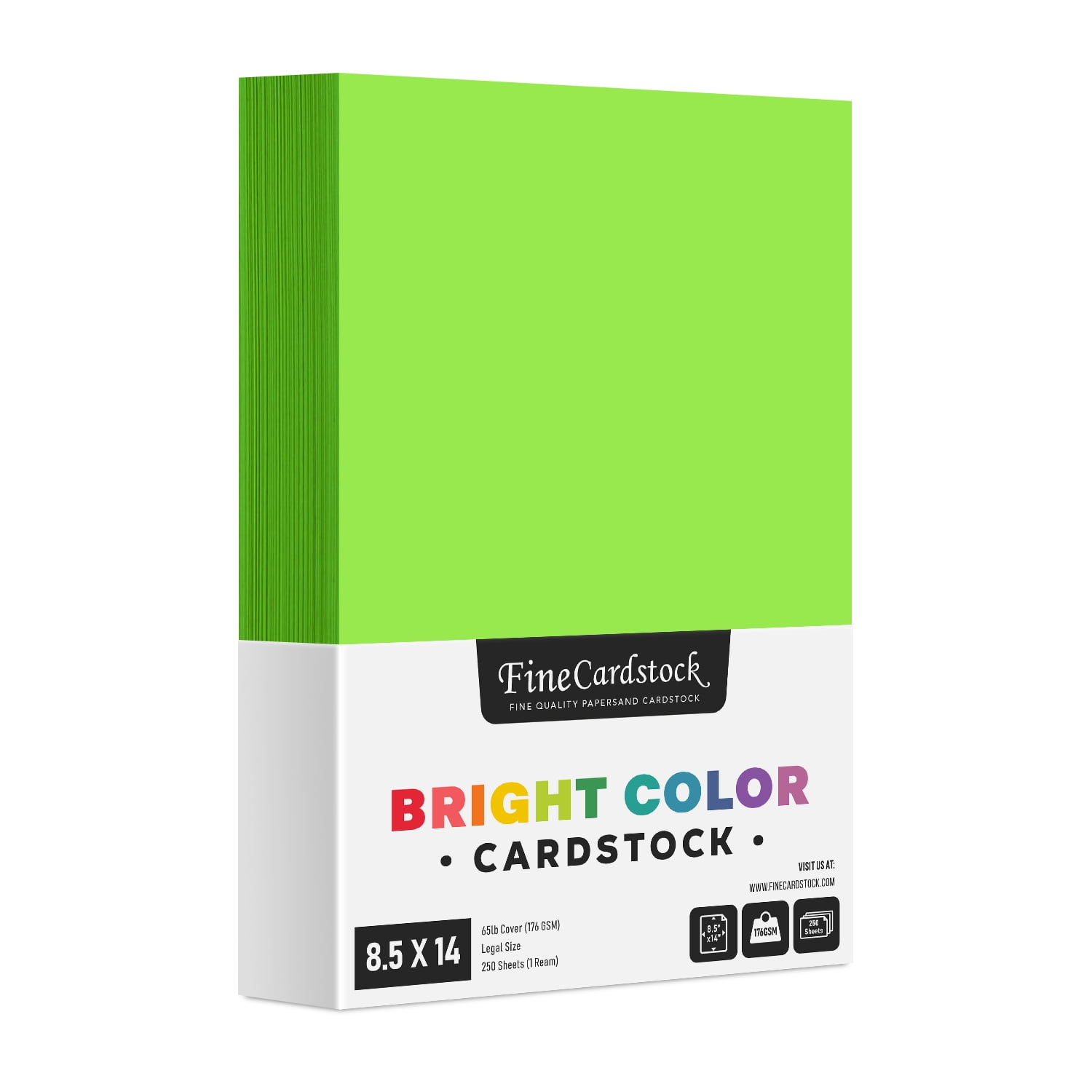 Premium Color Card Stock Paper - 65 Lb Cover Cardstock - 250 Sheets per ...