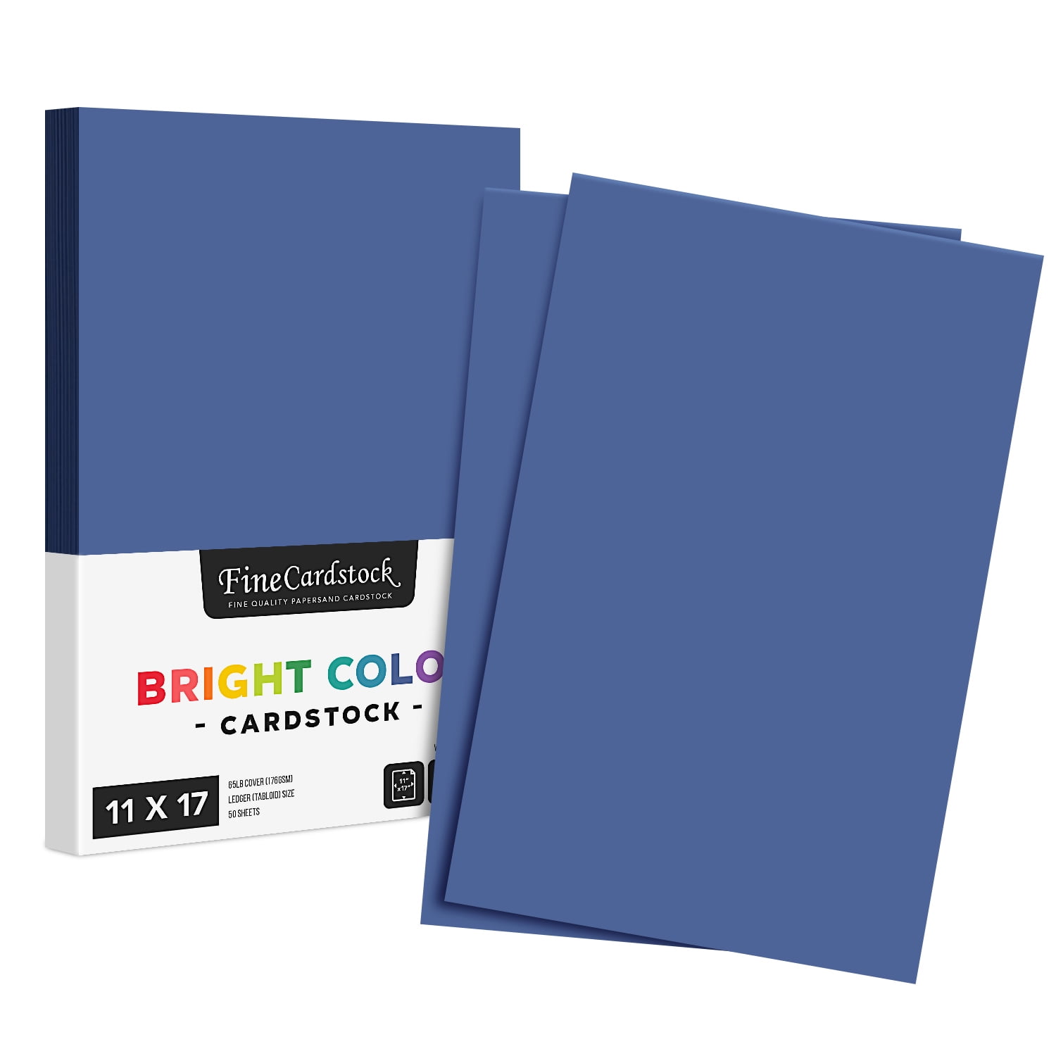 Premium Color Card Stock Paper - 65 Lb Cover Cardstock - 50 Sheets per ...