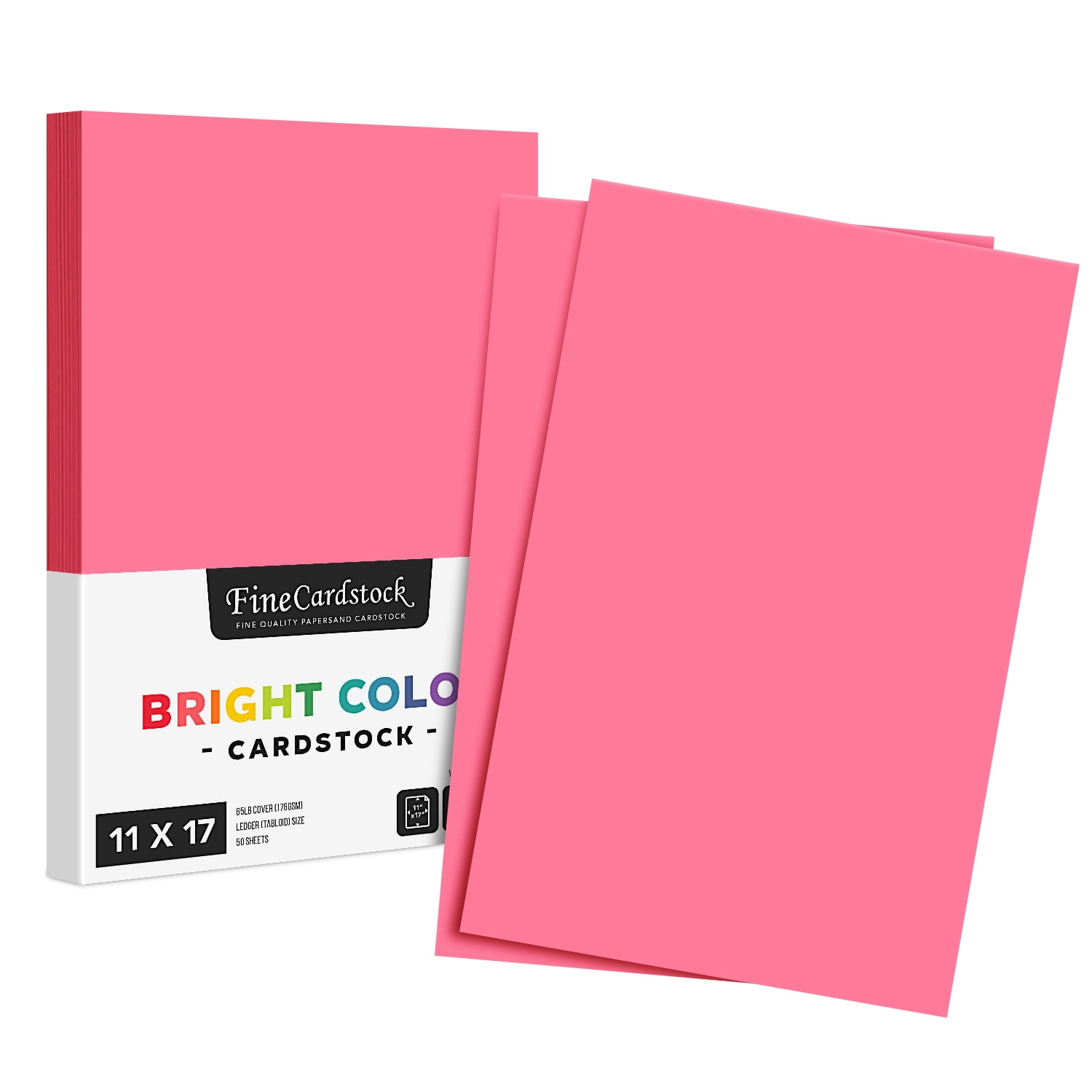 Premium Color Card Stock Paper - 65 Lb Cover Cardstock - 50 Sheets per ...