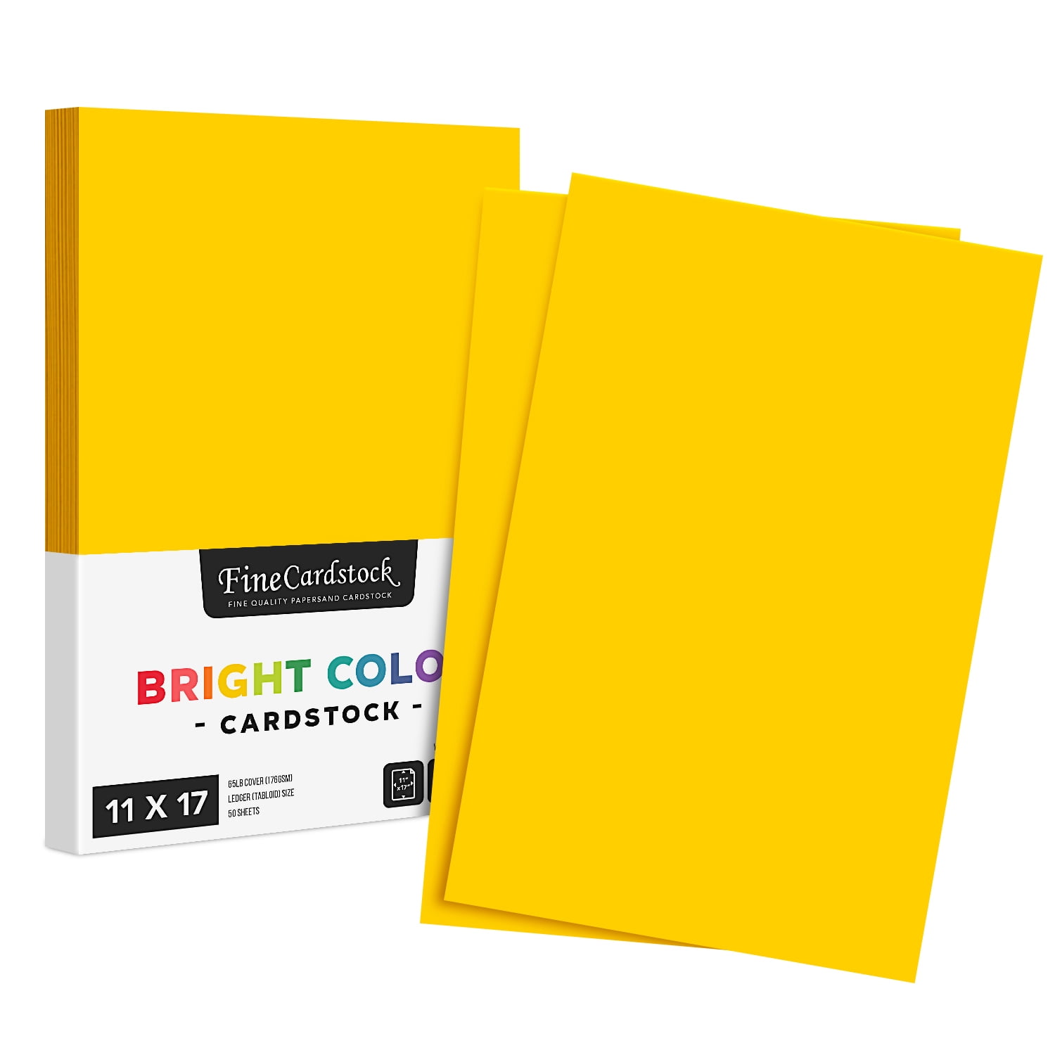 Premium Color Card Stock Paper - 65 Lb Cover Cardstock - 50 Sheets per ...