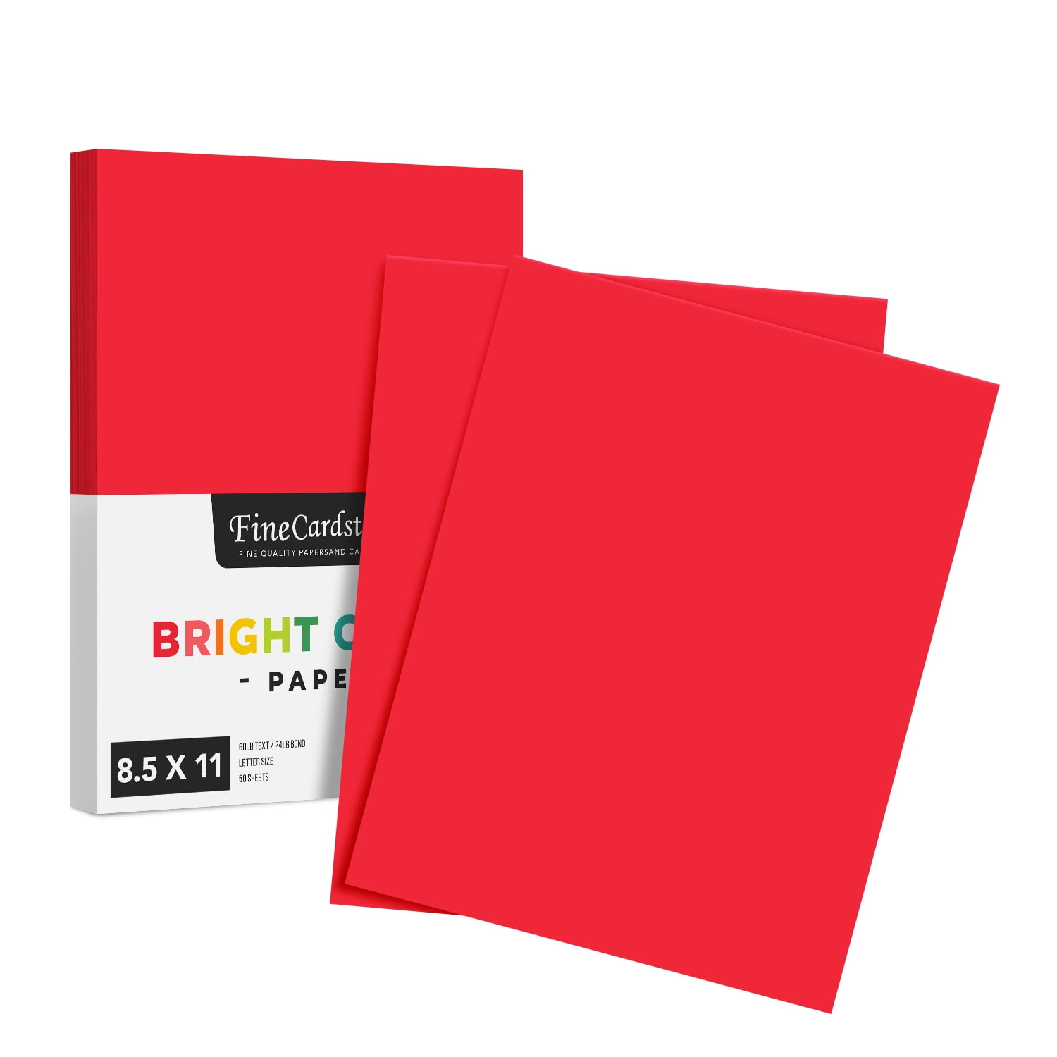 Premium Color Paper 24lb - 50 Sheets Per Pack (8.5 x 11, Red) - Walmart.com