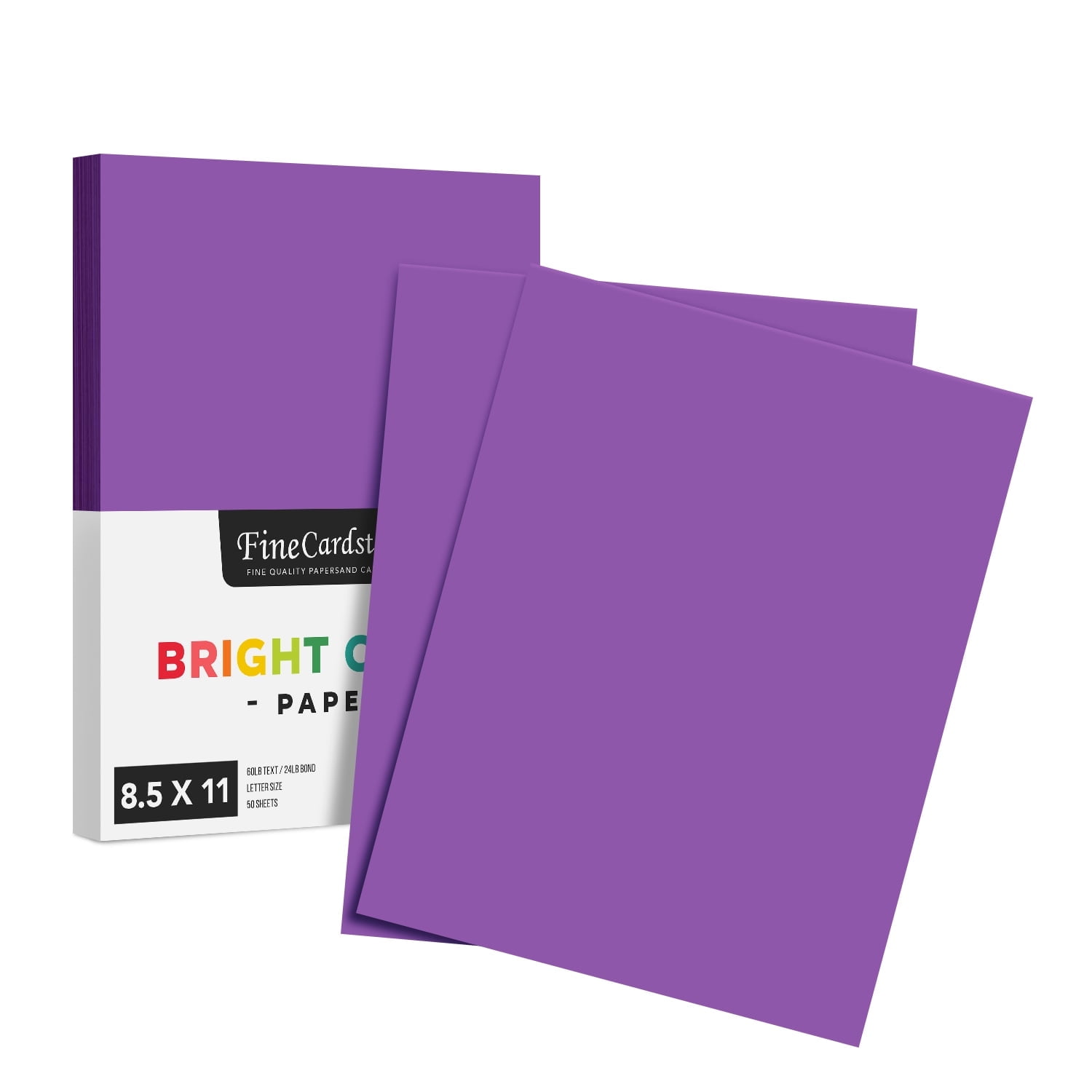 Premium Color Paper 24lb - 50 Sheets Per Pack (8.5 x 11, Violet ...