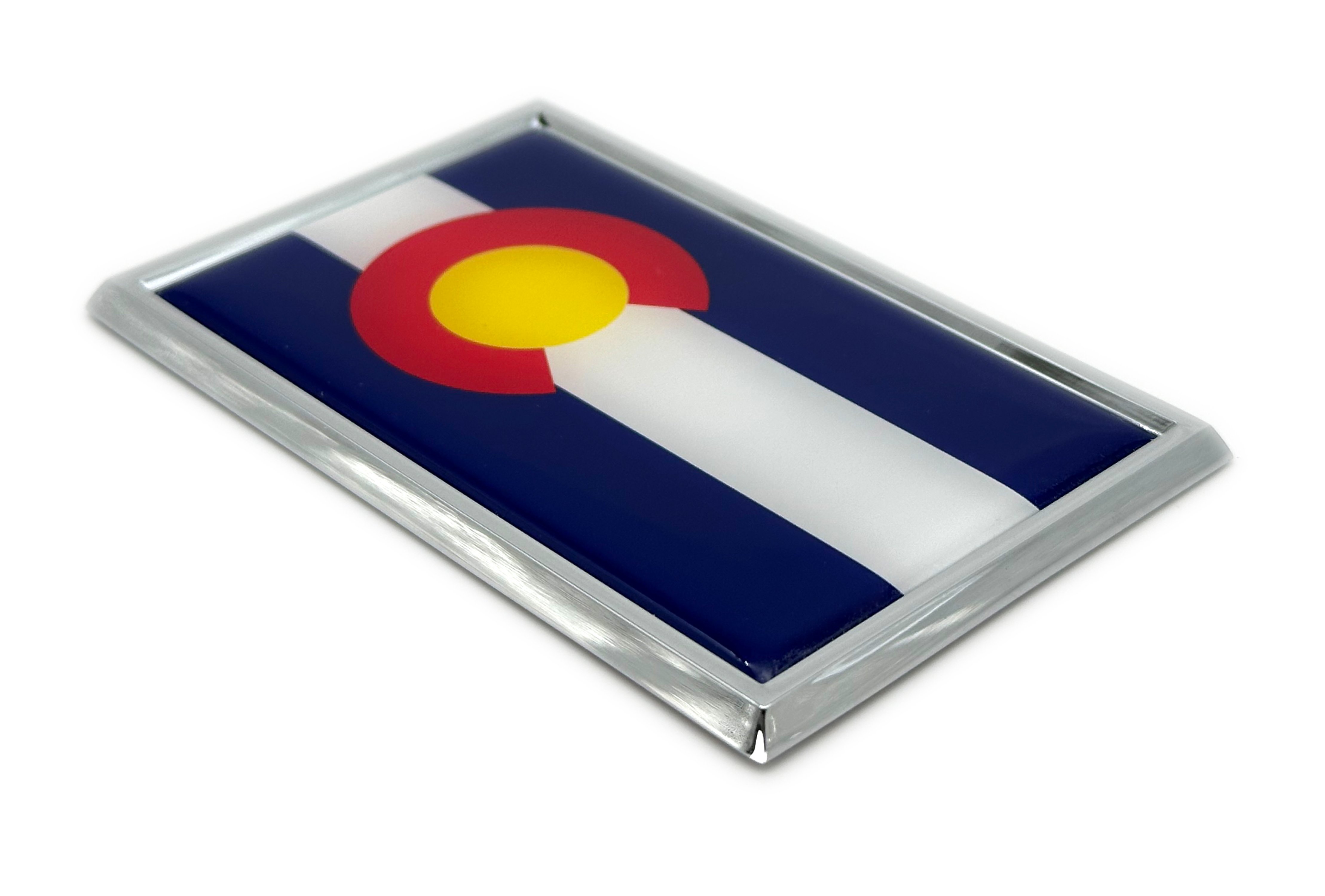 Premium Colorado CO Flag All Metal Chrome Emblem for Cars, Trucks, and ...