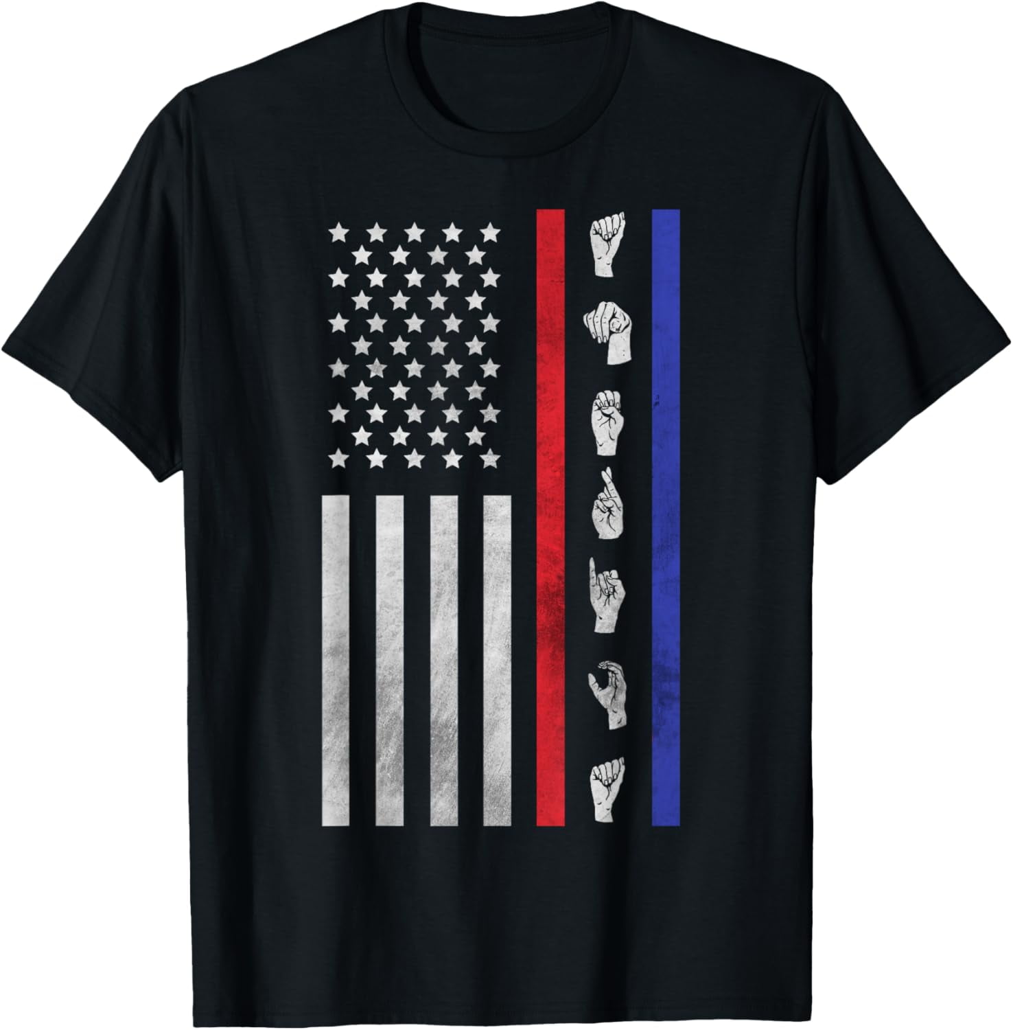 Premium Comfort - American Flag ASL Shirt American Sign Language ...