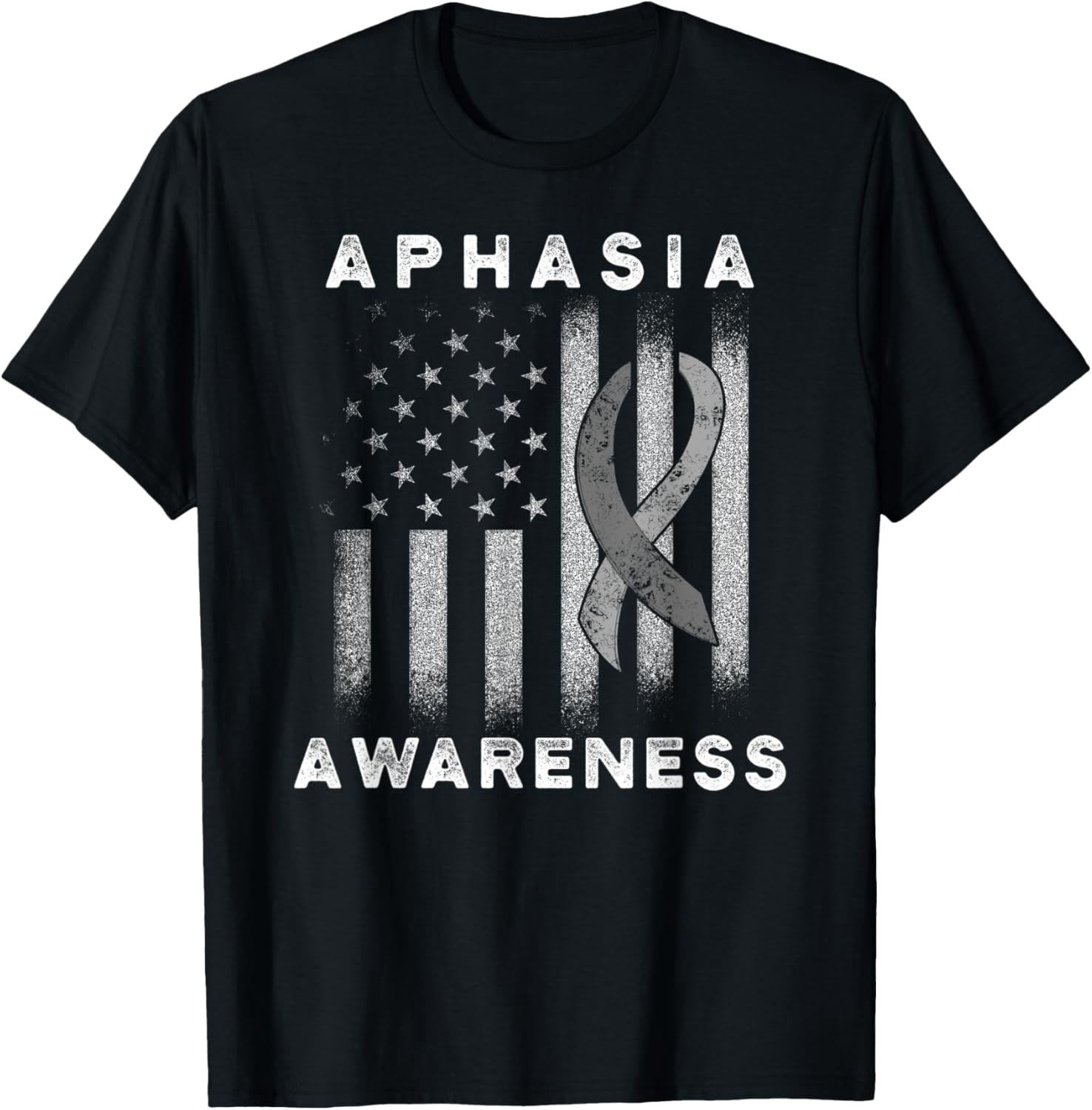 Premium Comfort - Aphasia Warrior USA Flag Survivor Awareness T-Shirt ...