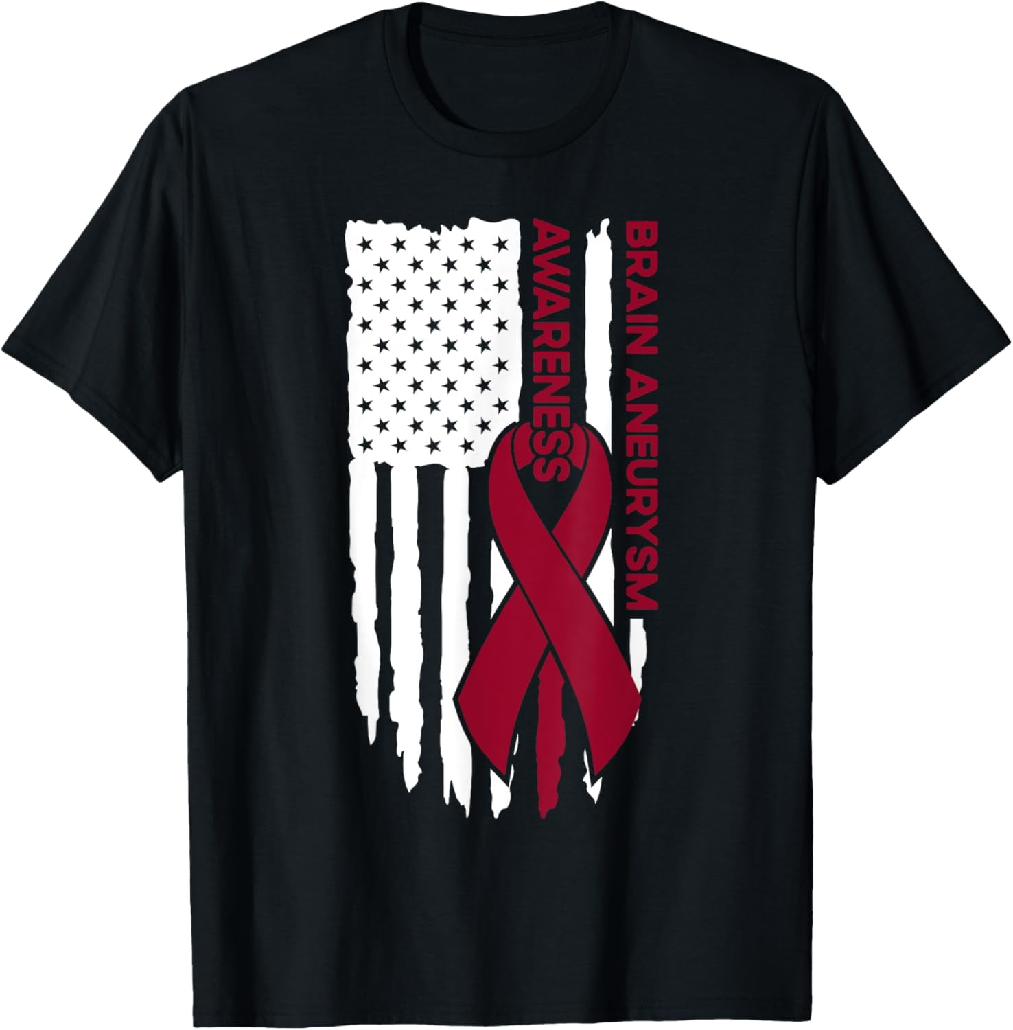 Premium Comfort - Brain Aneurysm Awareness Brain Aneurysm Flag T-Shirt - Walmart.com