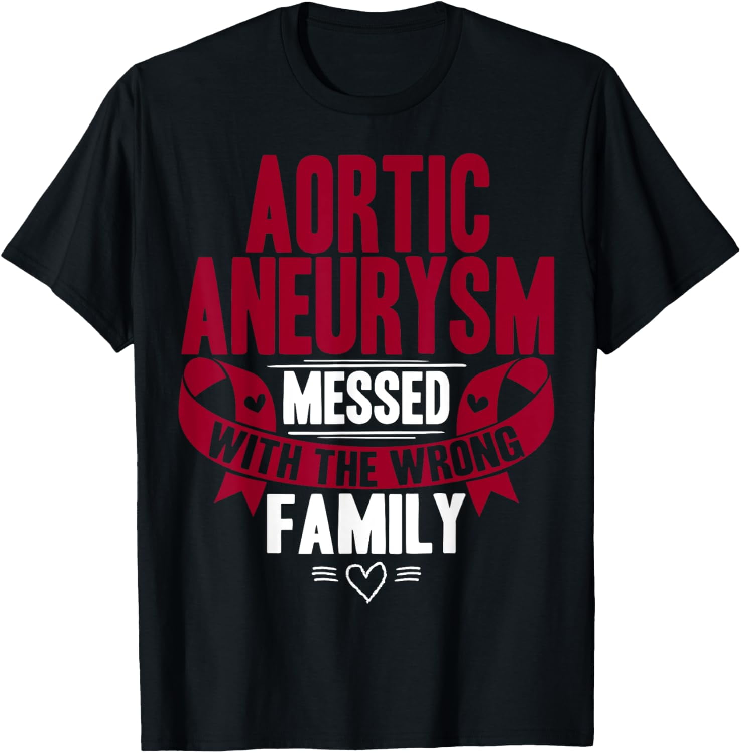 men and women can wear， Burgundy Awareness Ribbon - Aortic Aneurysm Tee ...