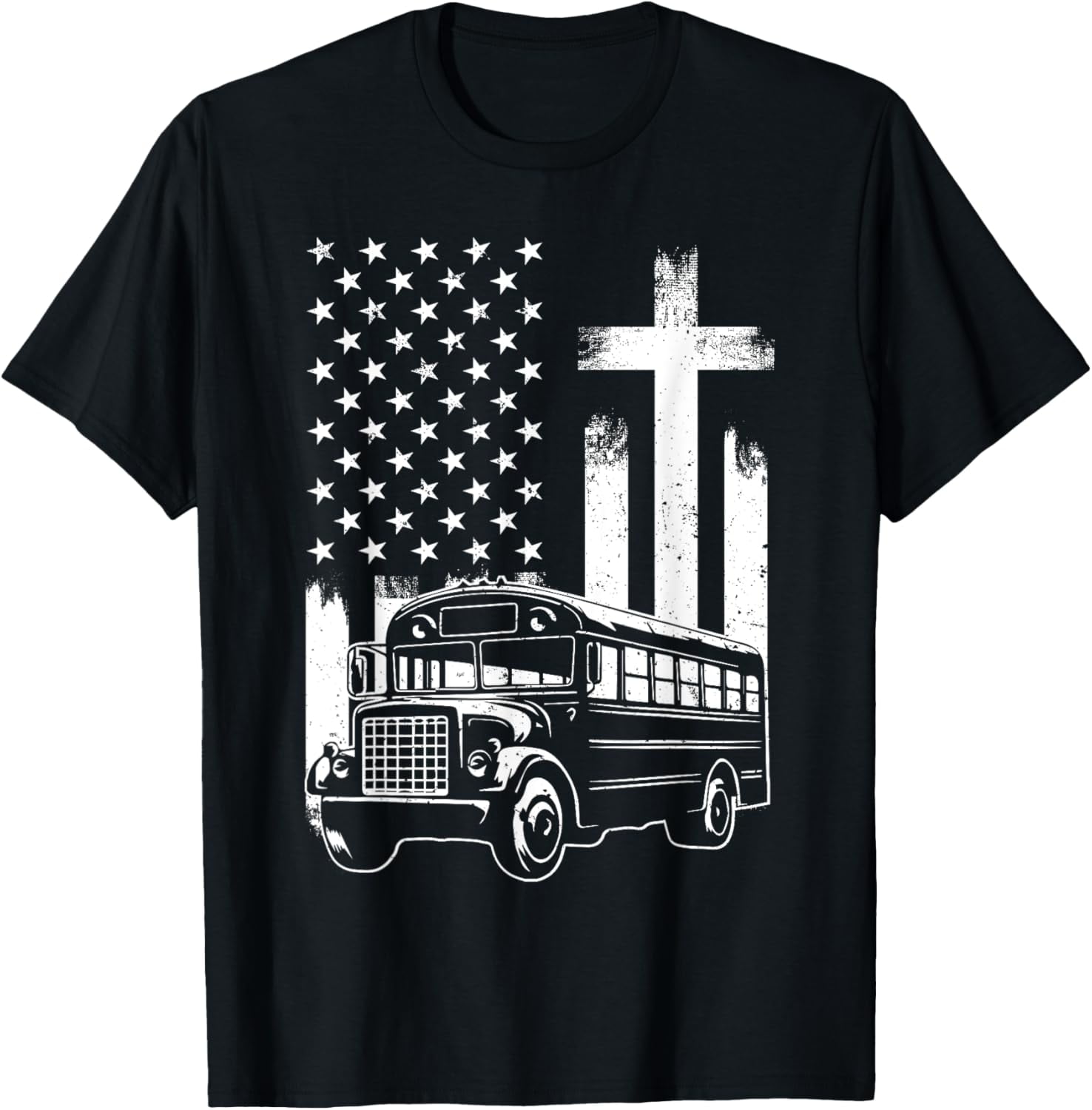 Premium Comfort - Bus Driver Patriotic Christian USA Flag School Bus ...