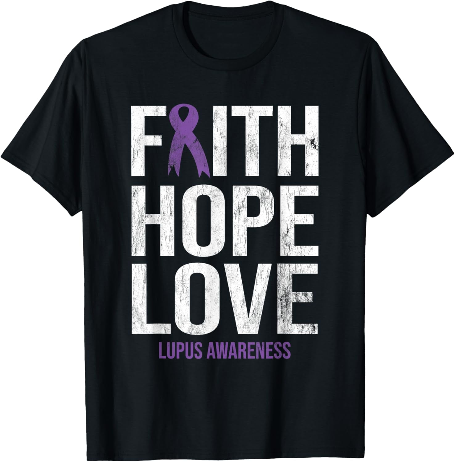 Premium Comfort - Faith Hope Love Lupus Awareness SLE Purple Ribbon ...